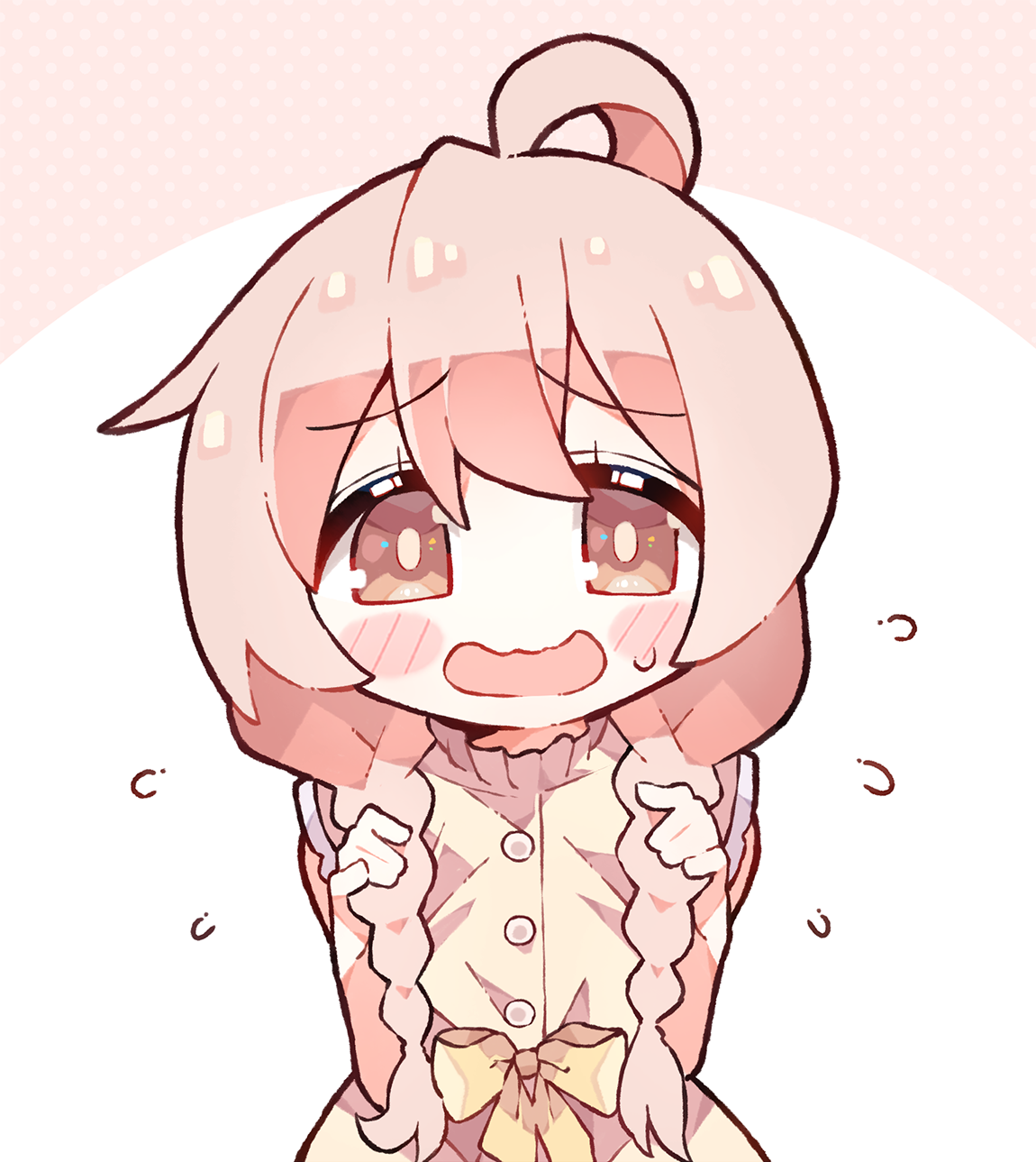 The Big ImageBoard (TBIB) - 1girl ahoge bangs blush stickers braid brown eyes chibi commentary ...