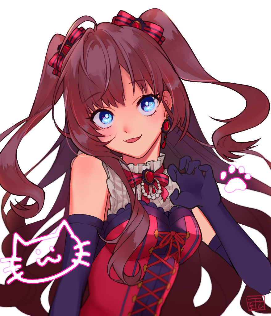 The Big ImageBoard (TBIB) - 1girl :3 ahoge bangs blue eyes bodice bow brooch brown hair chihiro ...