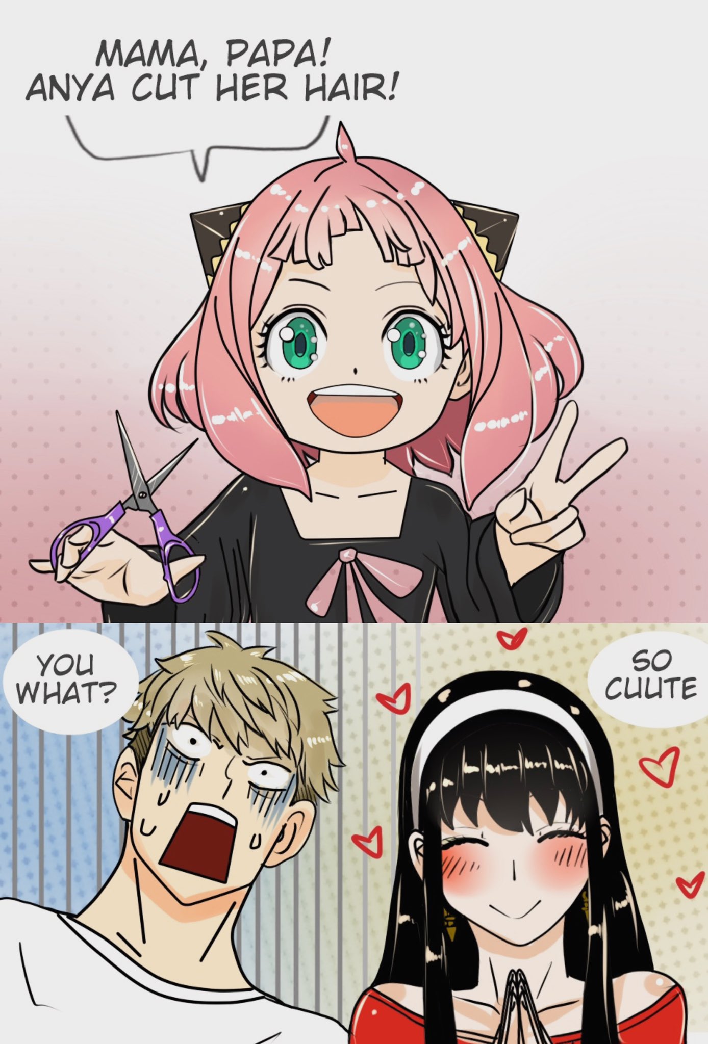The Big ImageBoard (TBIB) - 1boy 2girls :d :o anya (spy x family) black ...