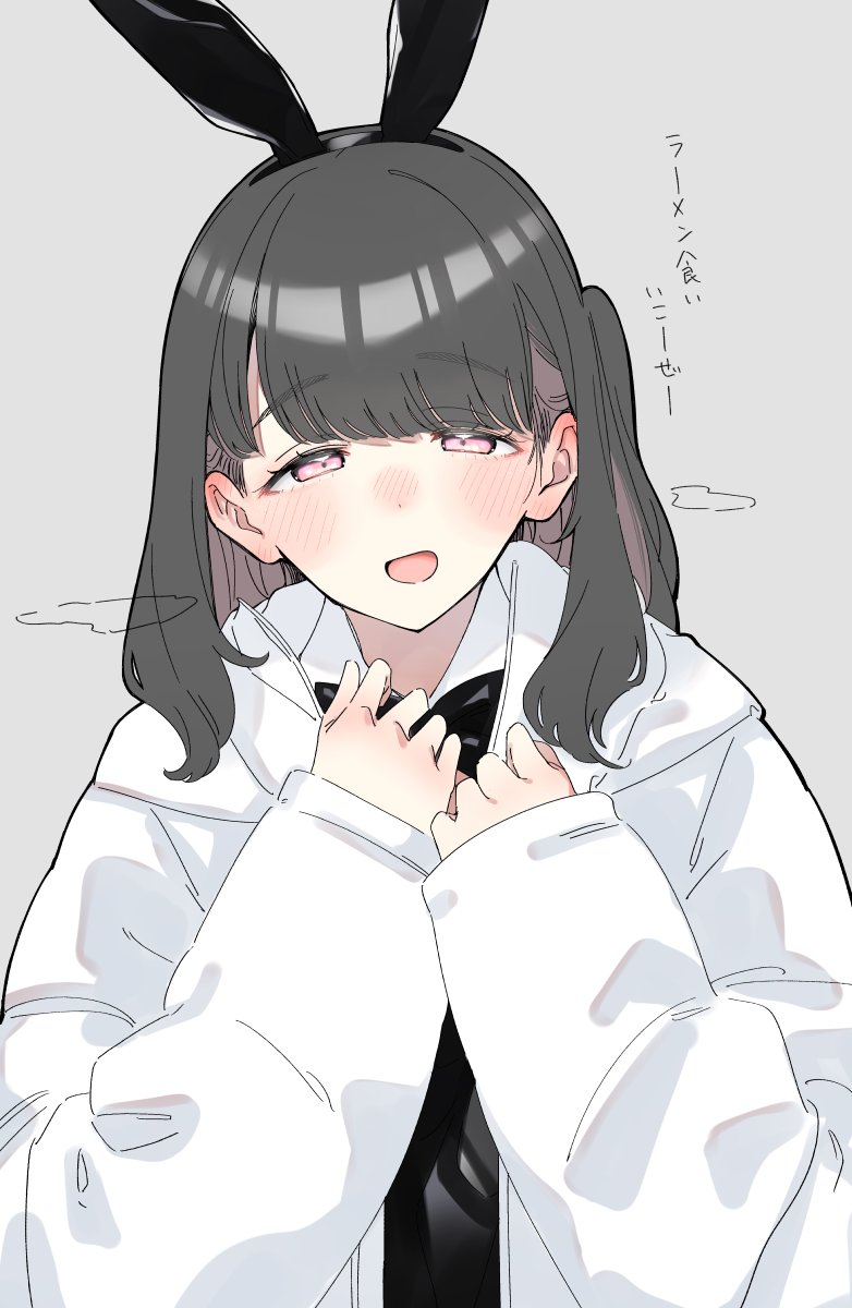 The Big ImageBoard (TBIB) - 1girl :d black bow black bowtie black hair black hairband black ...