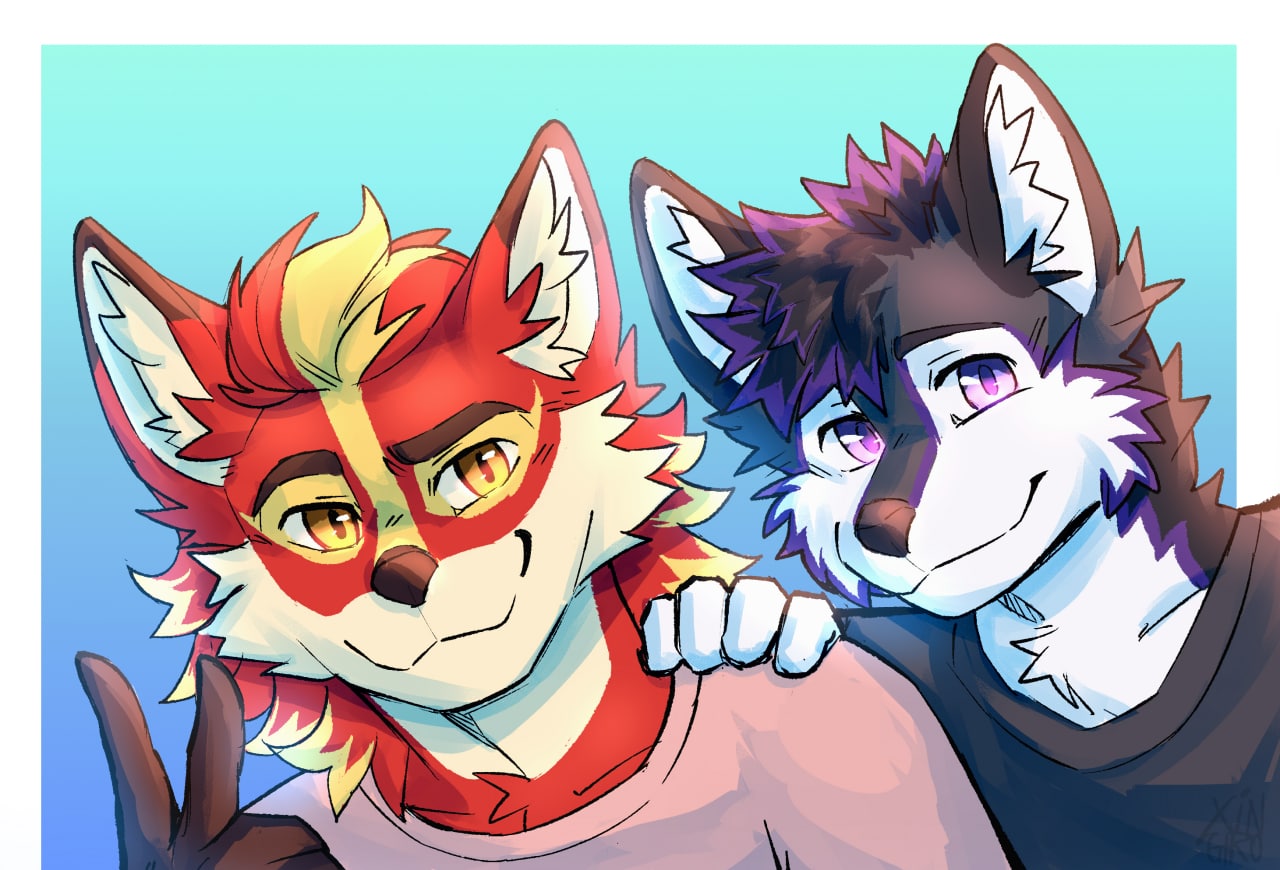 The Big ImageBoard (TBIB) - anthro arm on shoulder black clothing black shirt black topwear ...