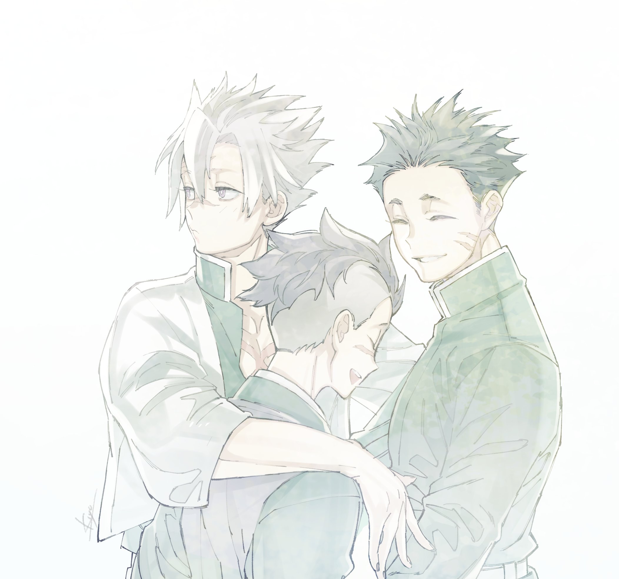 The Big ImageBoard (TBIB) - 3boys ^ ^ arm around shoulder belt black ...