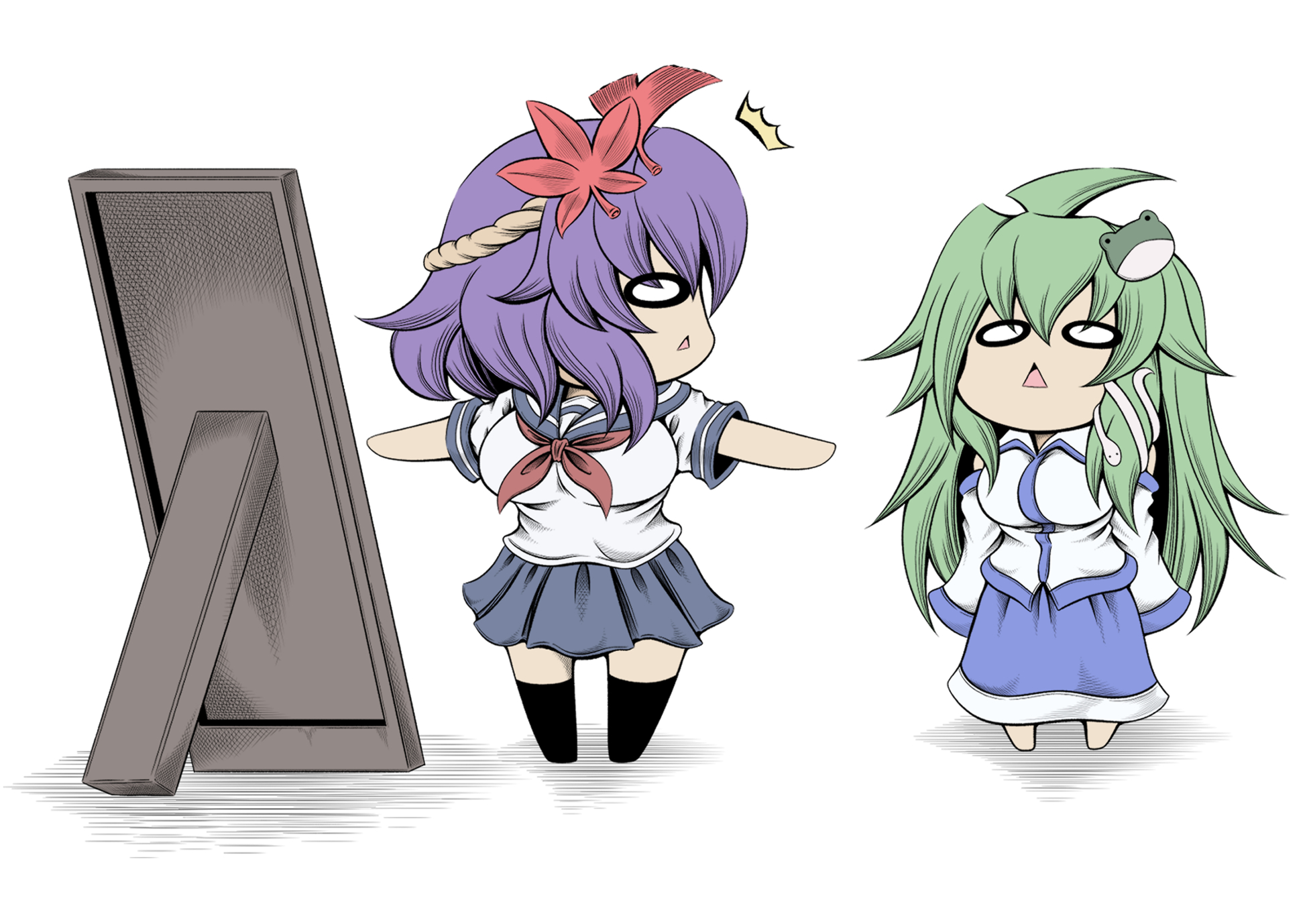 The Big ImageBoard (TBIB) - 0 0 2girls ahoge alternate costume breasts ...