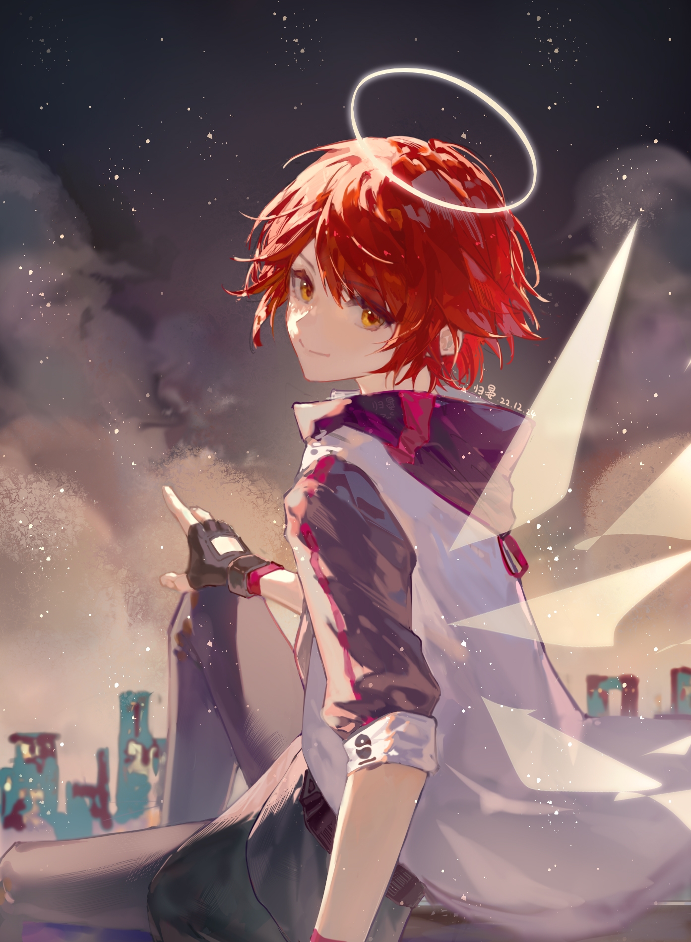 The Big ImageBoard (TBIB) - 1girl angel arknights black gloves black ...