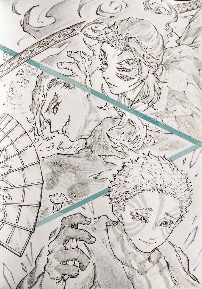 The Big ImageBoard (TBIB) - 3boys akaza (kimetsu no yaiba) closed mouth ...