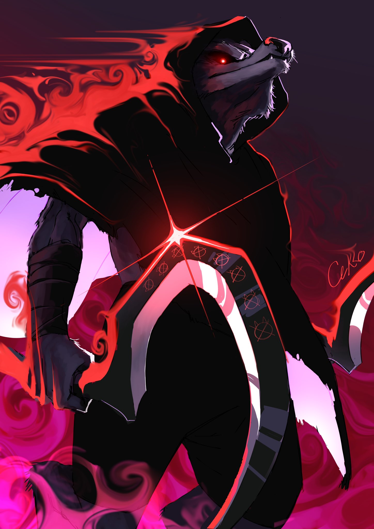 The Big ImageBoard (TBIB) - 2023 5 fingers anthro arm wraps black cloak black clothing black ...