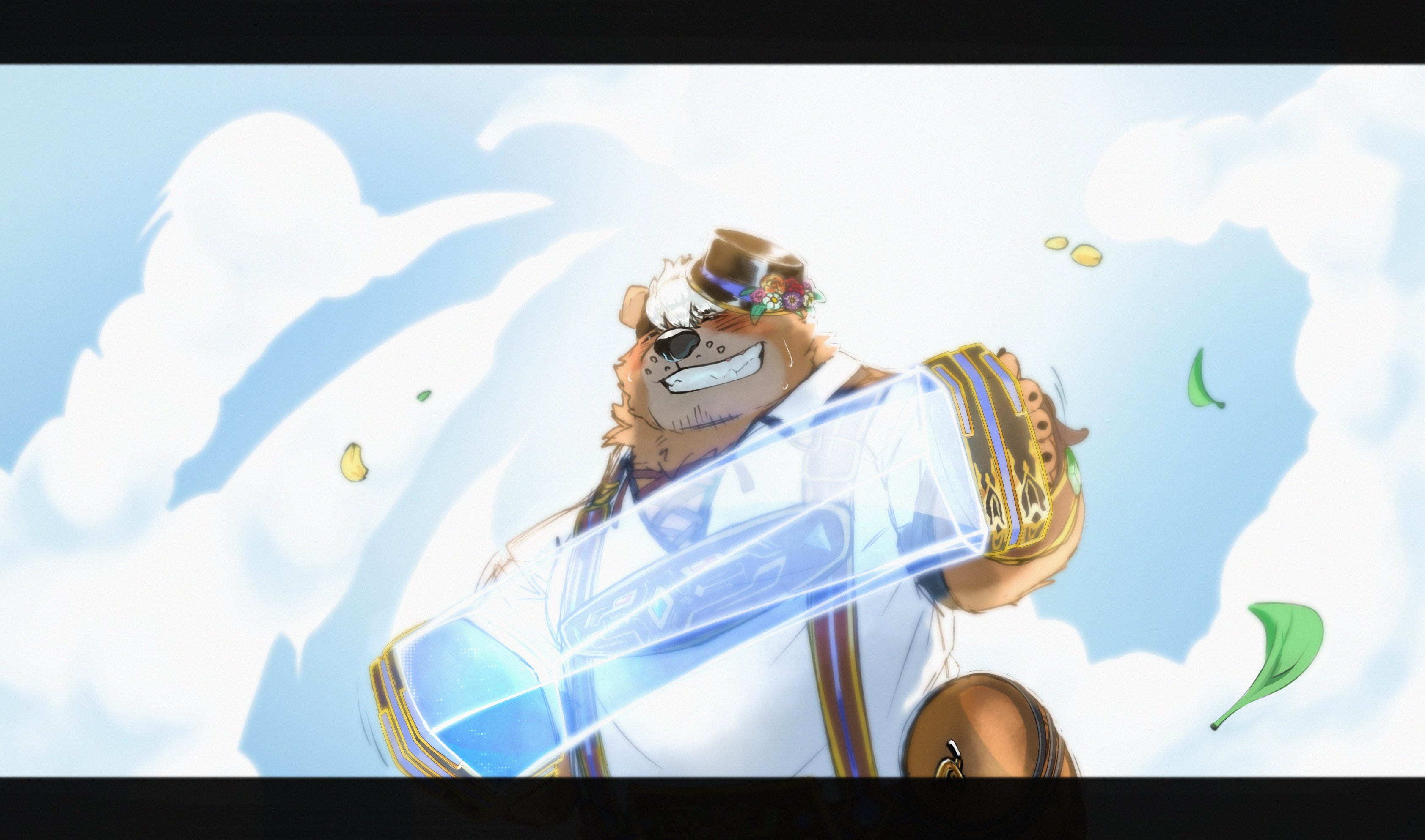 The Big ImageBoard (TBIB) - absurd res accordion anthro bear blush brown body brown fur clothing ...