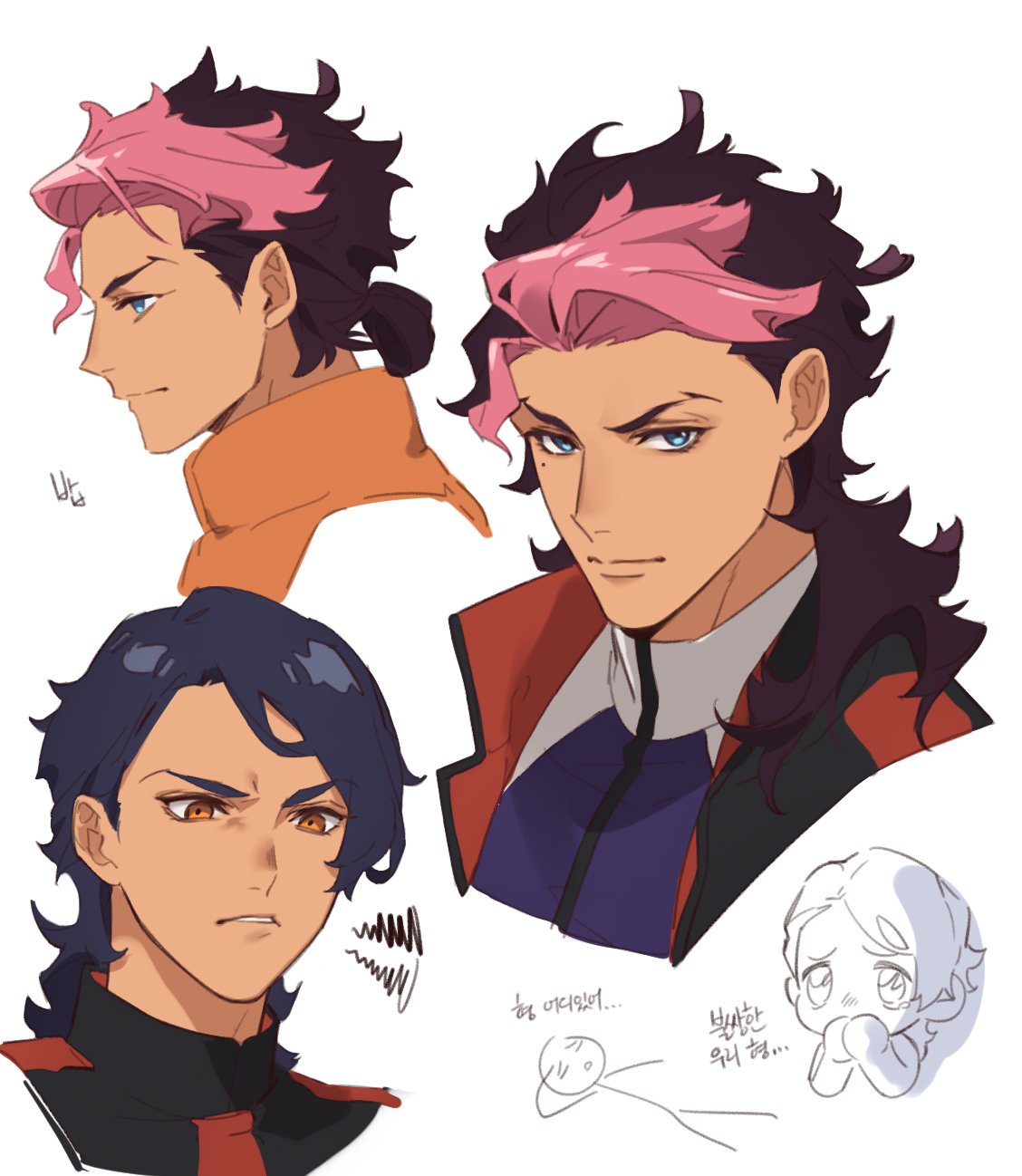 The Big ImageBoard (TBIB) - 2boys aqua eyes bangs black hair blue hair ...