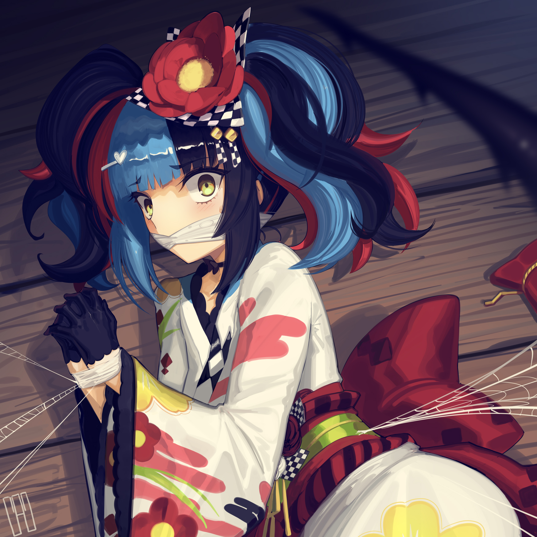 The Big Imageboard Tbib 1girl Bdsm Black Gloves Black Hair Blue