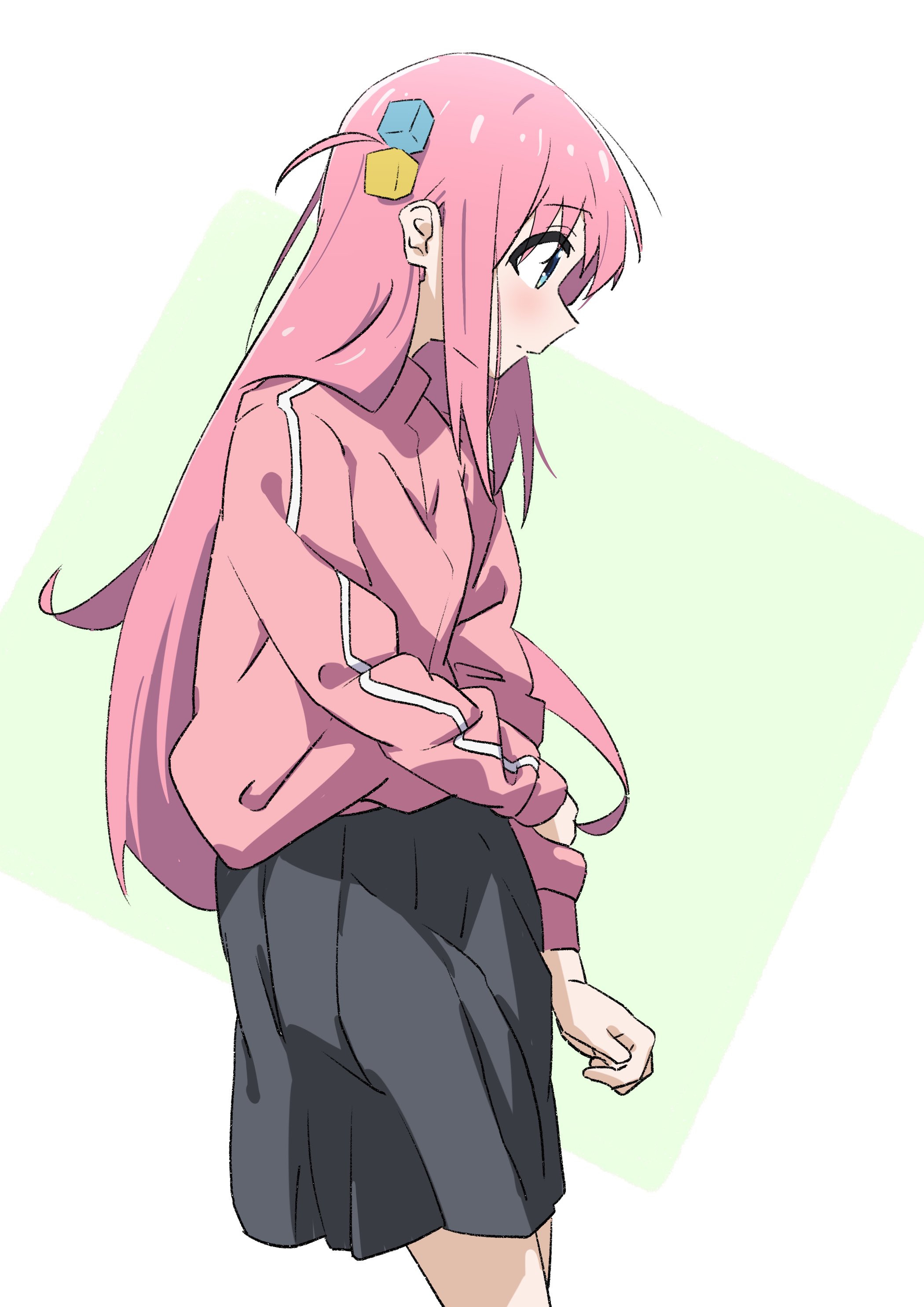 The Big ImageBoard (TBIB) - 1girl absurdres bangs blue eyes bocchi the rock! closed mouth cube ...