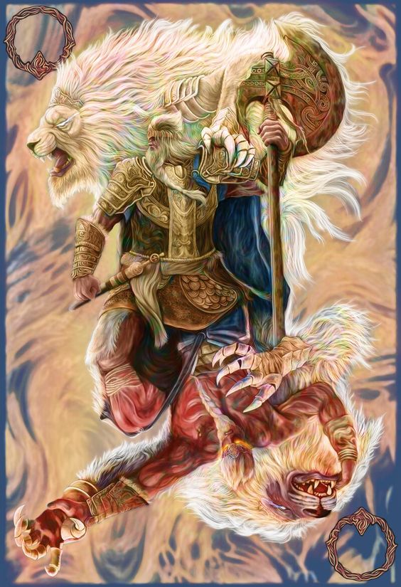 The Big ImageBoard (TBIB) - 1boy armor axe bare pectorals battle axe breastplate crown dual ...