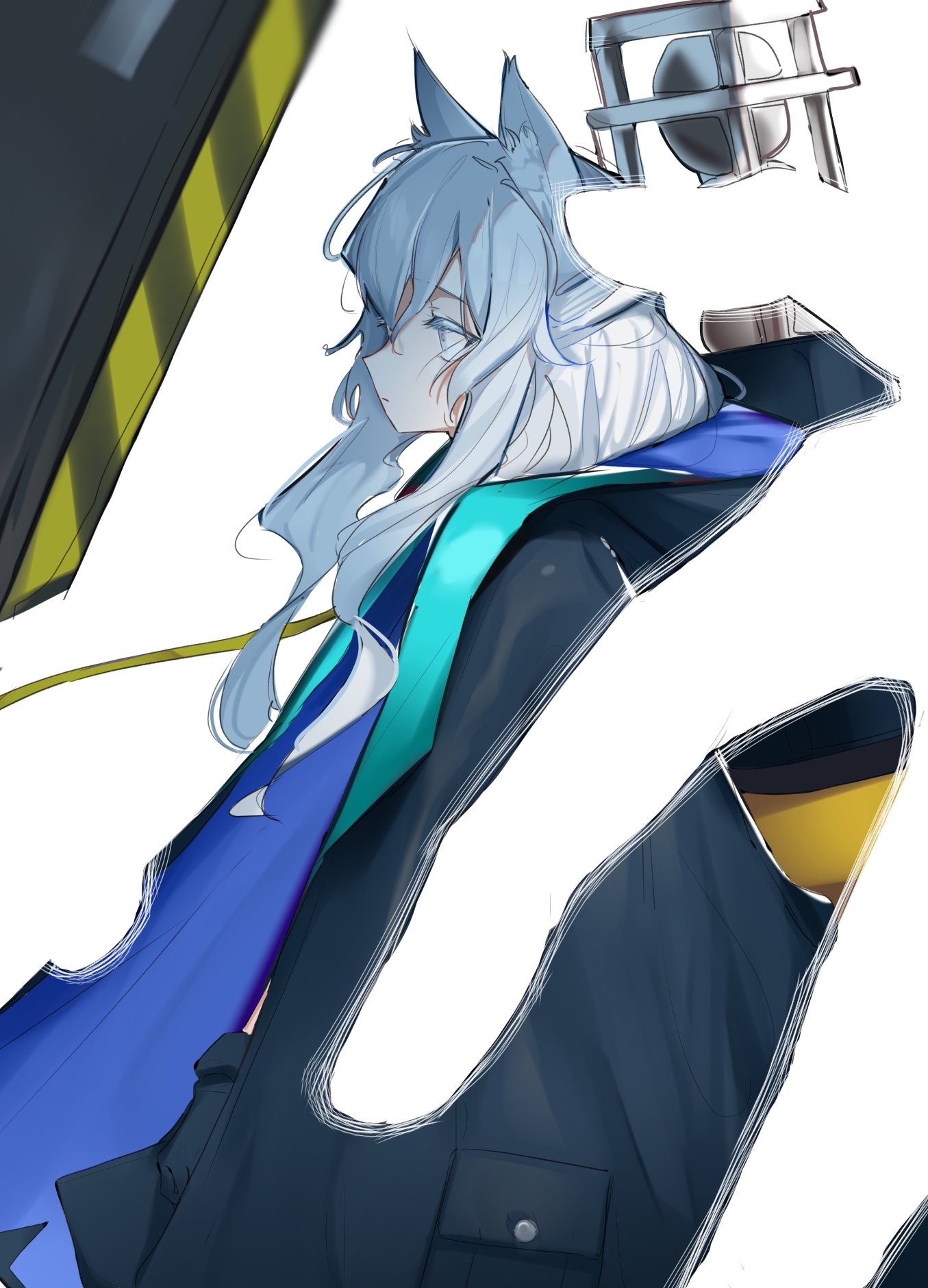 The Big ImageBoard (TBIB) - 1girl animal ear fluff animal ears arknights black cloak black ...