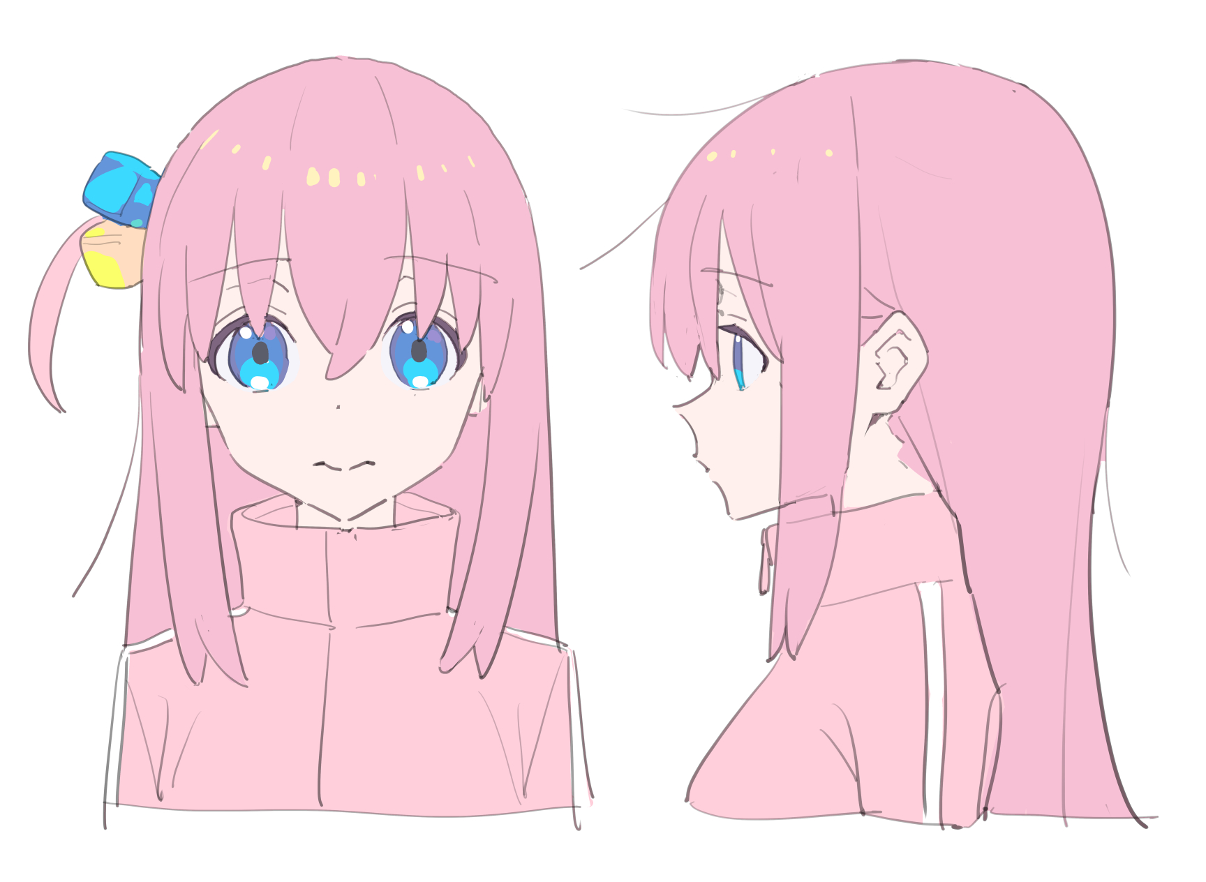 The Big ImageBoard (TBIB) - 1girl blue eyes bocchi the rock! closed mouth cropped torso cube ...