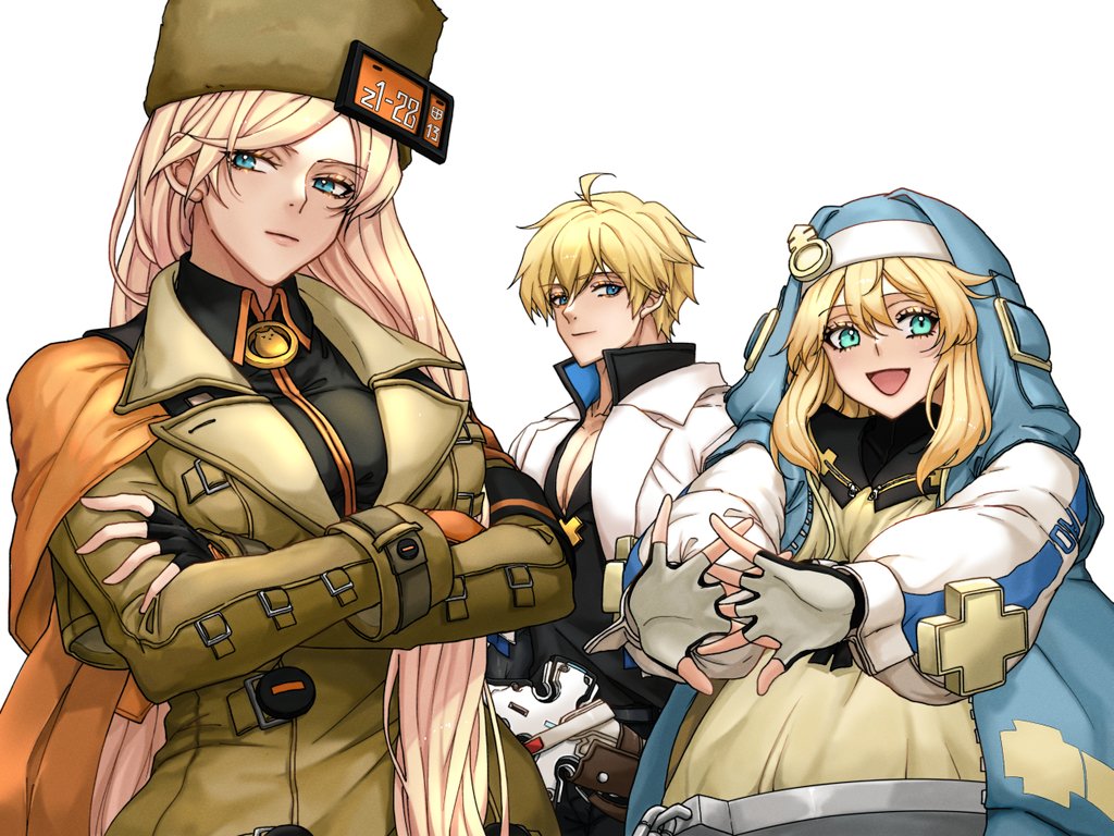 The Big ImageBoard (TBIB) - 1girl 2boys bangs black gloves blonde hair ...