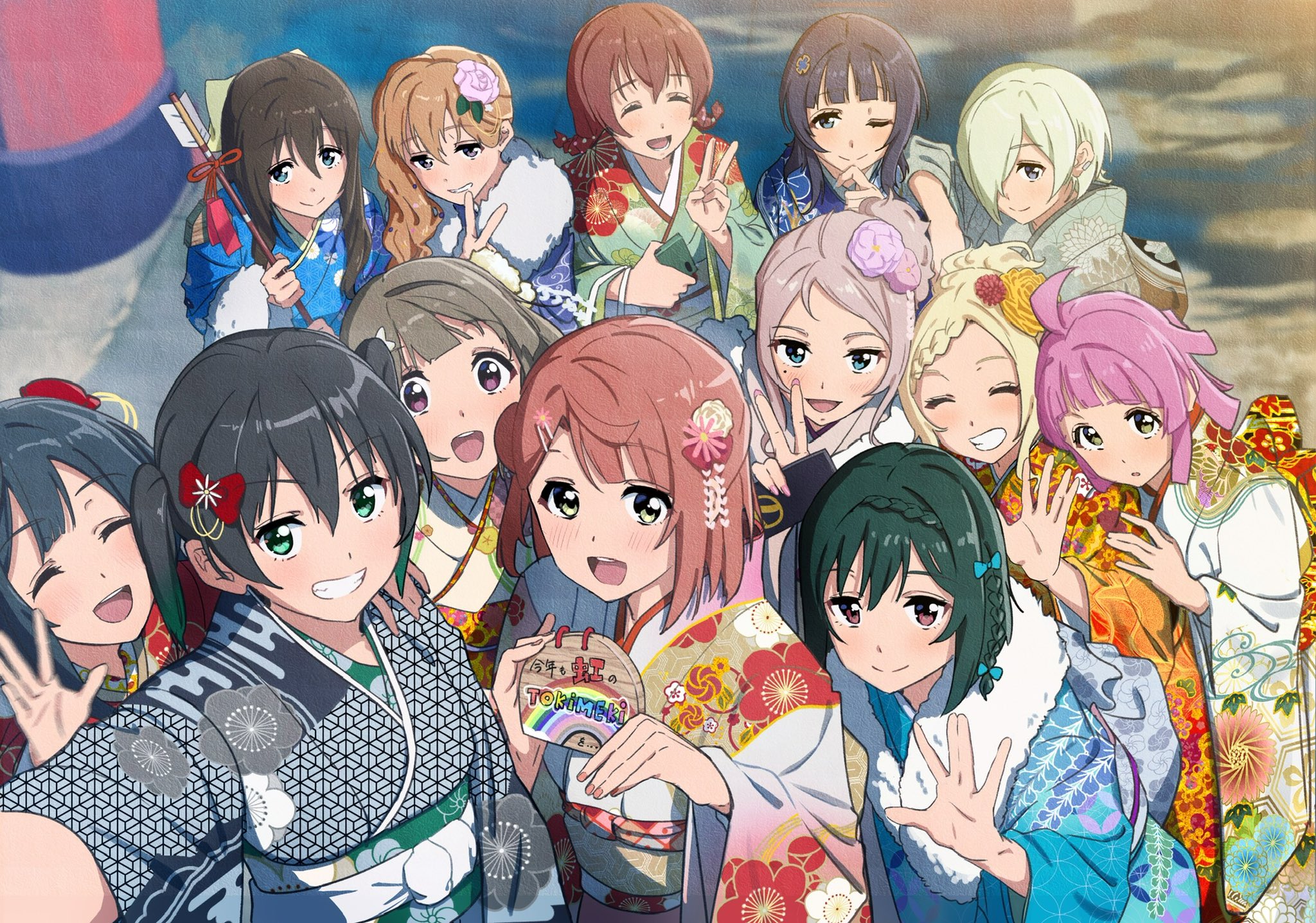 The Big ImageBoard (TBIB) - 0364p 6+girls ahoge alternate hairstyle arm on another's shoulder ...