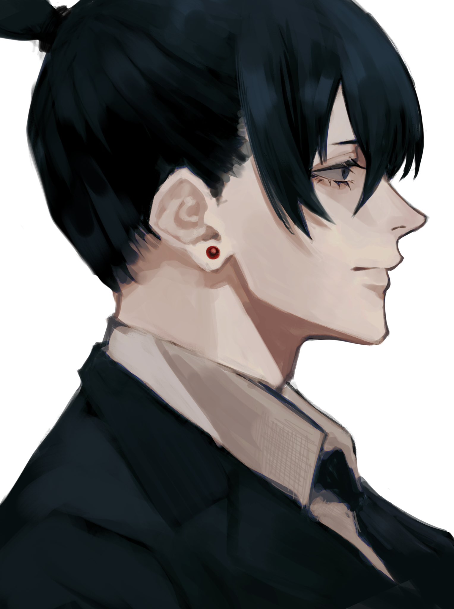 The Big ImageBoard (TBIB) - 1boy bangs black jacket black necktie blue eyes blue hair bonjindaaa ...