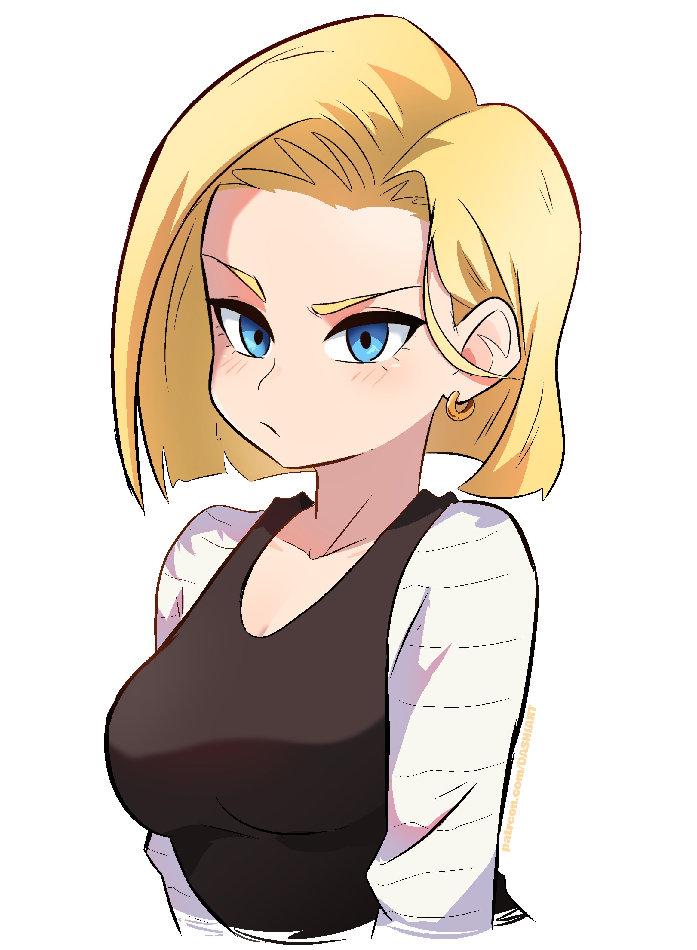 The Big ImageBoard (TBIB) - 1girl absurdres android 18 blonde hair blue ...