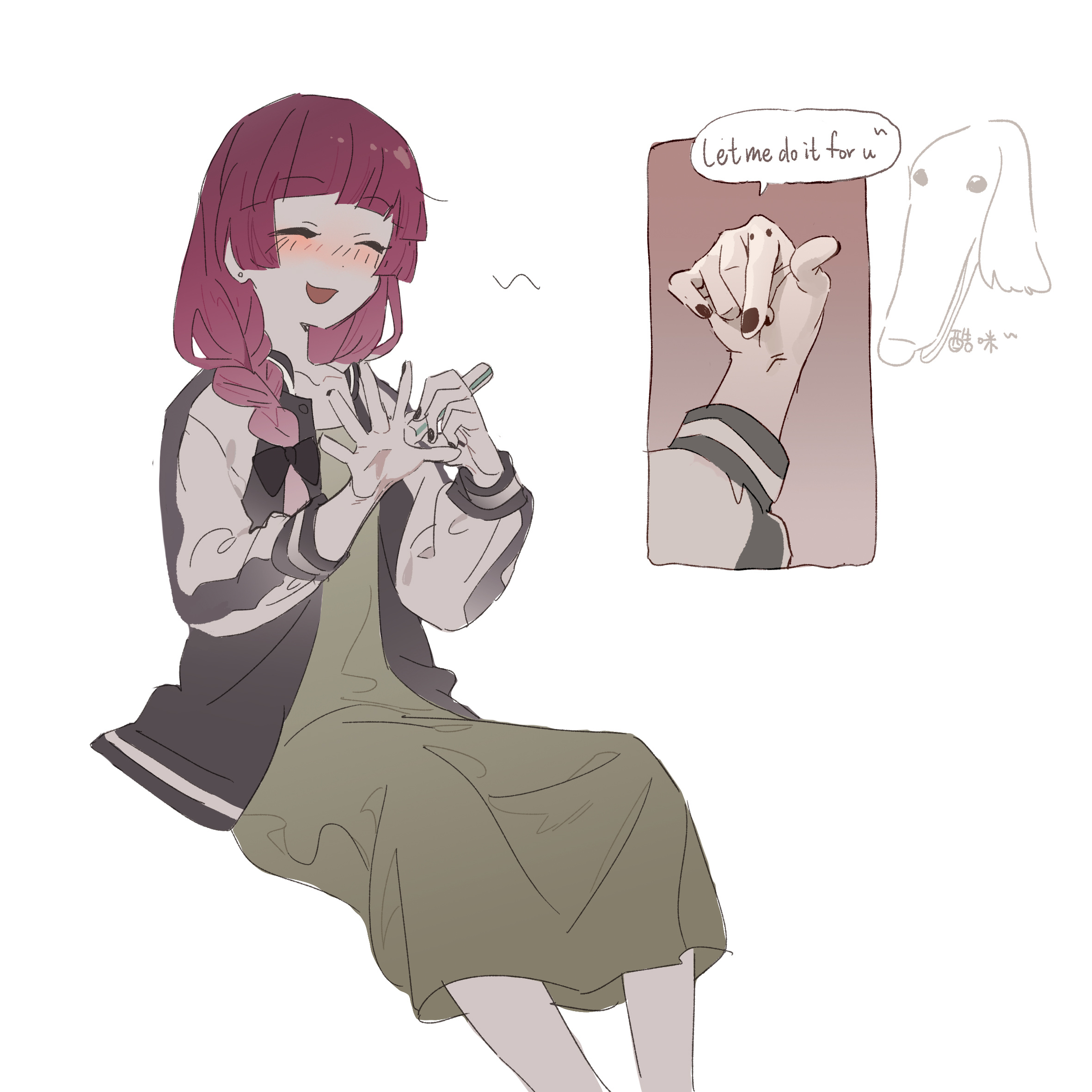 The Big ImageBoard (TBIB) - 1girl bangs black jacket black nails blunt bangs blush bocchi the ...