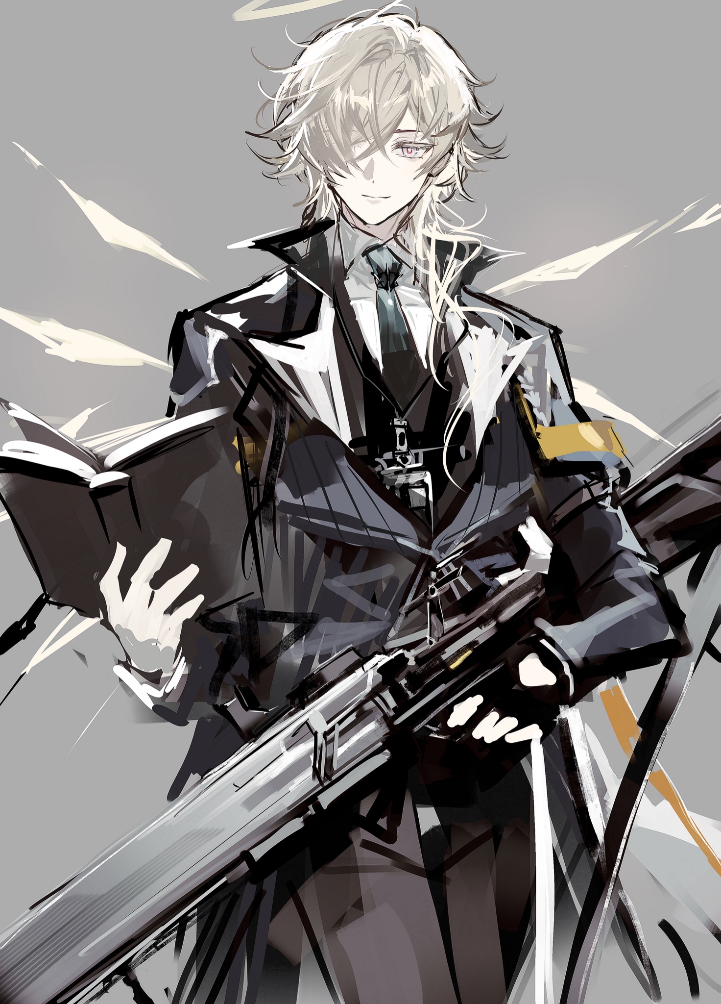 The Big ImageBoard (TBIB) - 1boy arknights bishounen black coat black ...