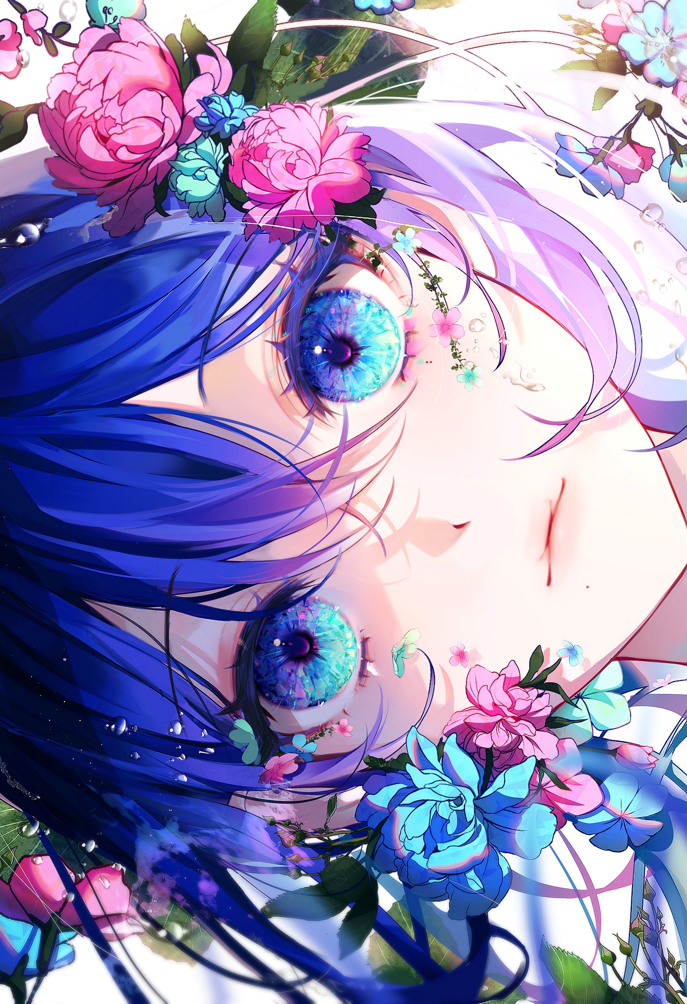 The Big ImageBoard (TBIB) - 1girl 58 (opal 00 58) absurdres bangs blue eyes blue flower blue ...