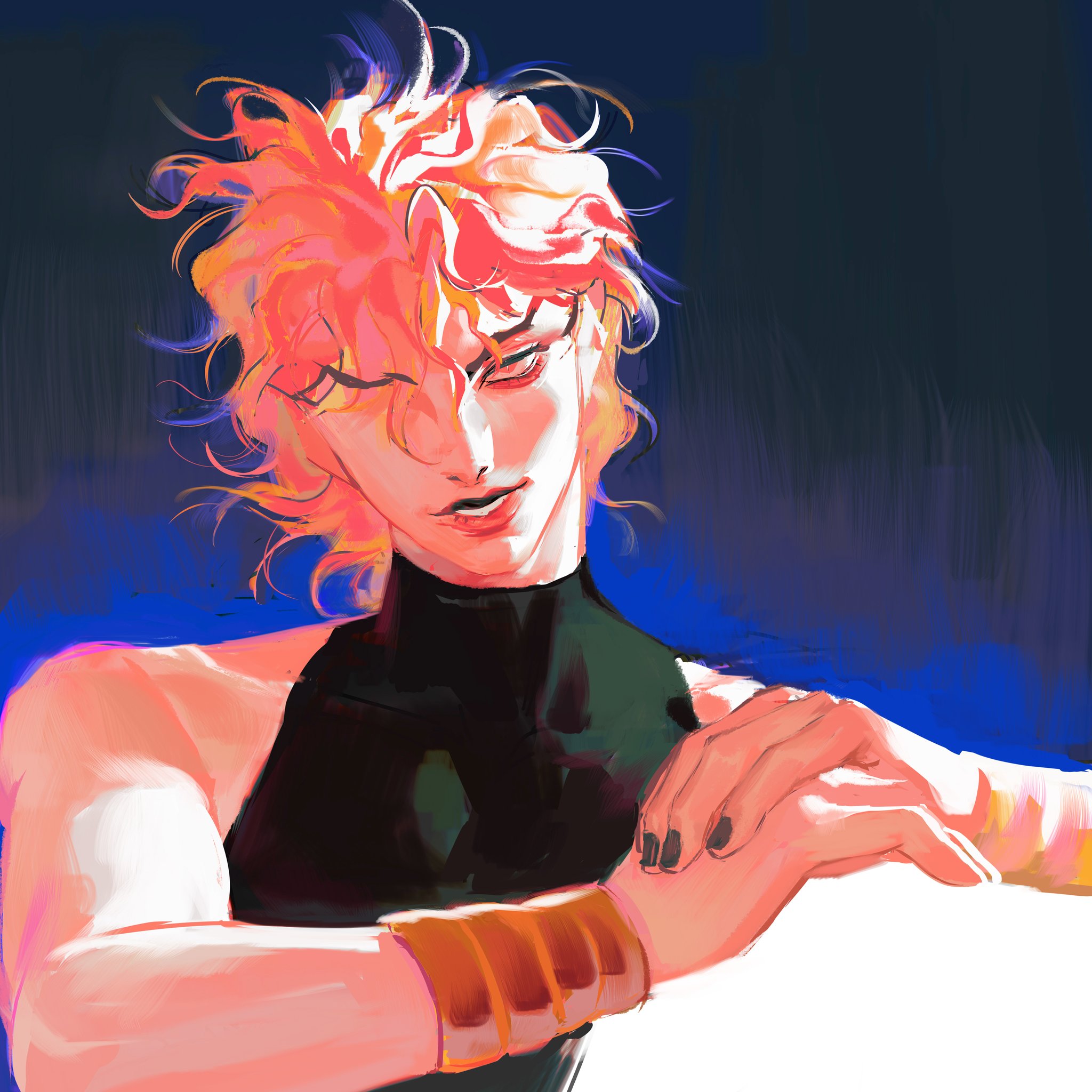 The Big ImageBoard (TBIB) - 1boy ashva black leotard black nails blonde ...