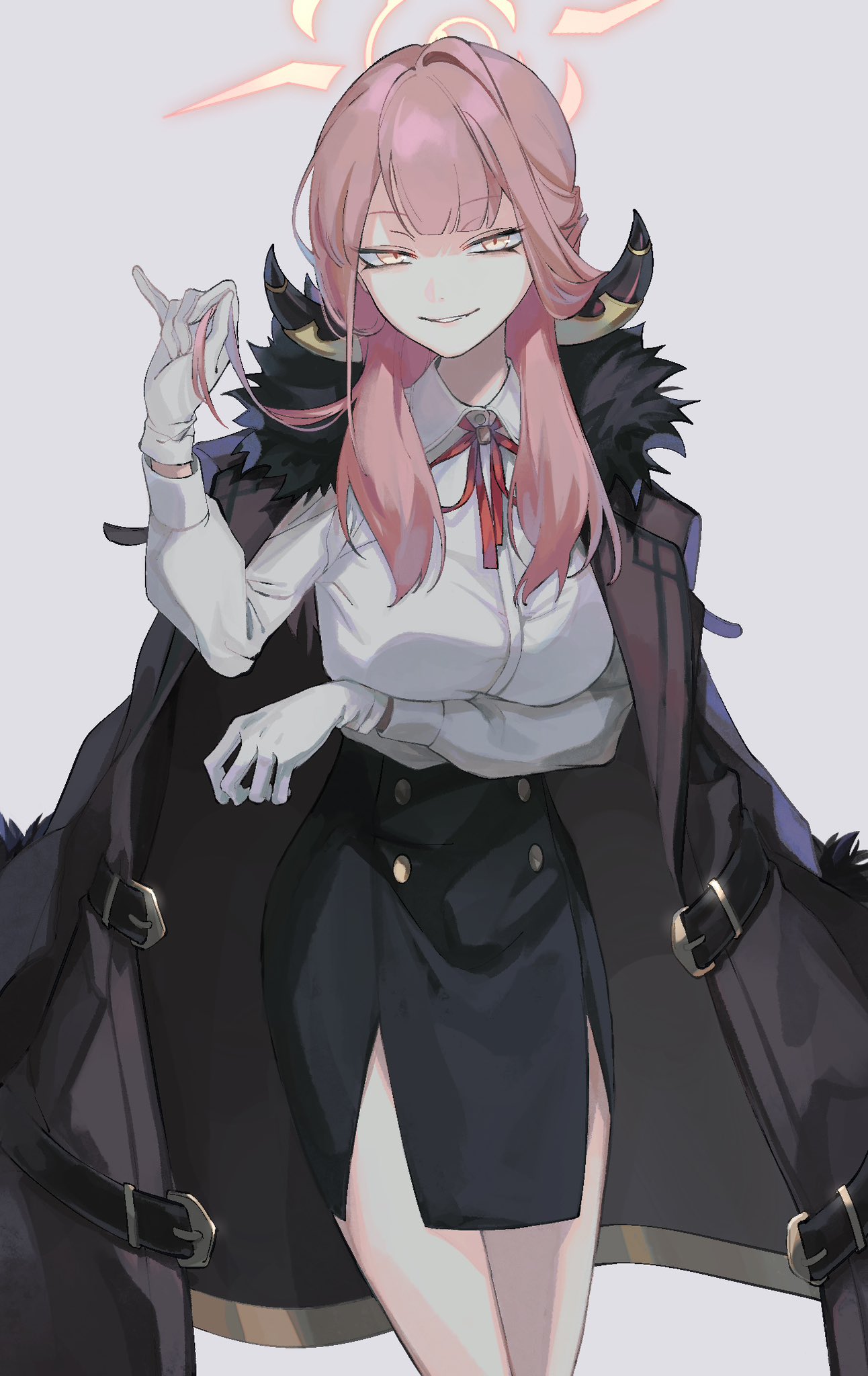 The Big ImageBoard (TBIB) - 1girl arm under breasts aru (blue archive) bangs black skirt blue ...