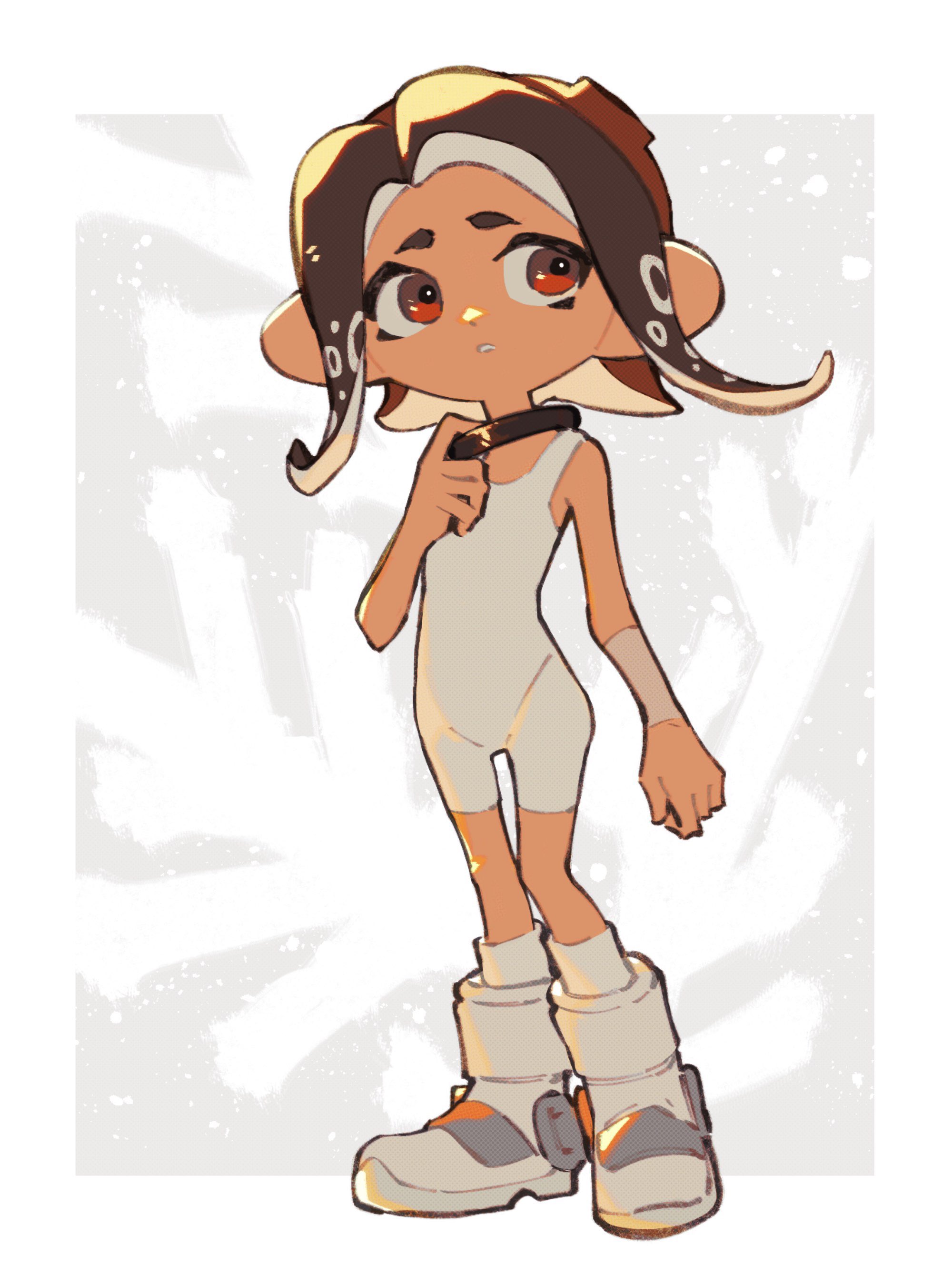 The Big ImageBoard (TBIB) - 1girl absurdres agent 8 (splatoon) arm warmers bare shoulders ...