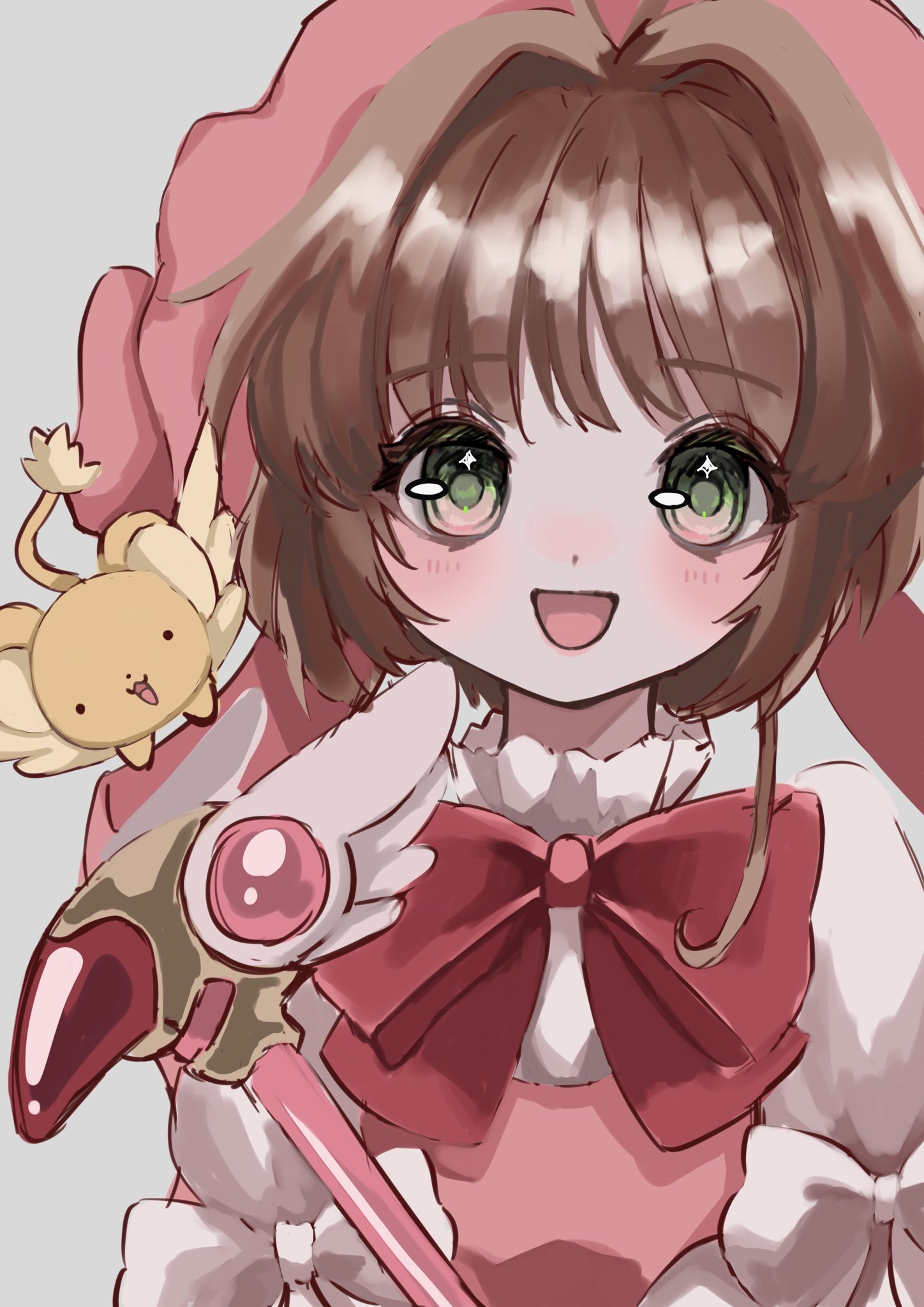 The Big ImageBoard (TBIB) - 1girl :3 :d blush bow brown hair cardcaptor sakura child dress fuuin ...