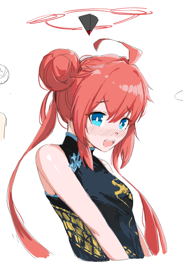 The Big ImageBoard (TBIB) - 1girl ahoge bangs bare shoulders black dress blue archive blue eyes ...