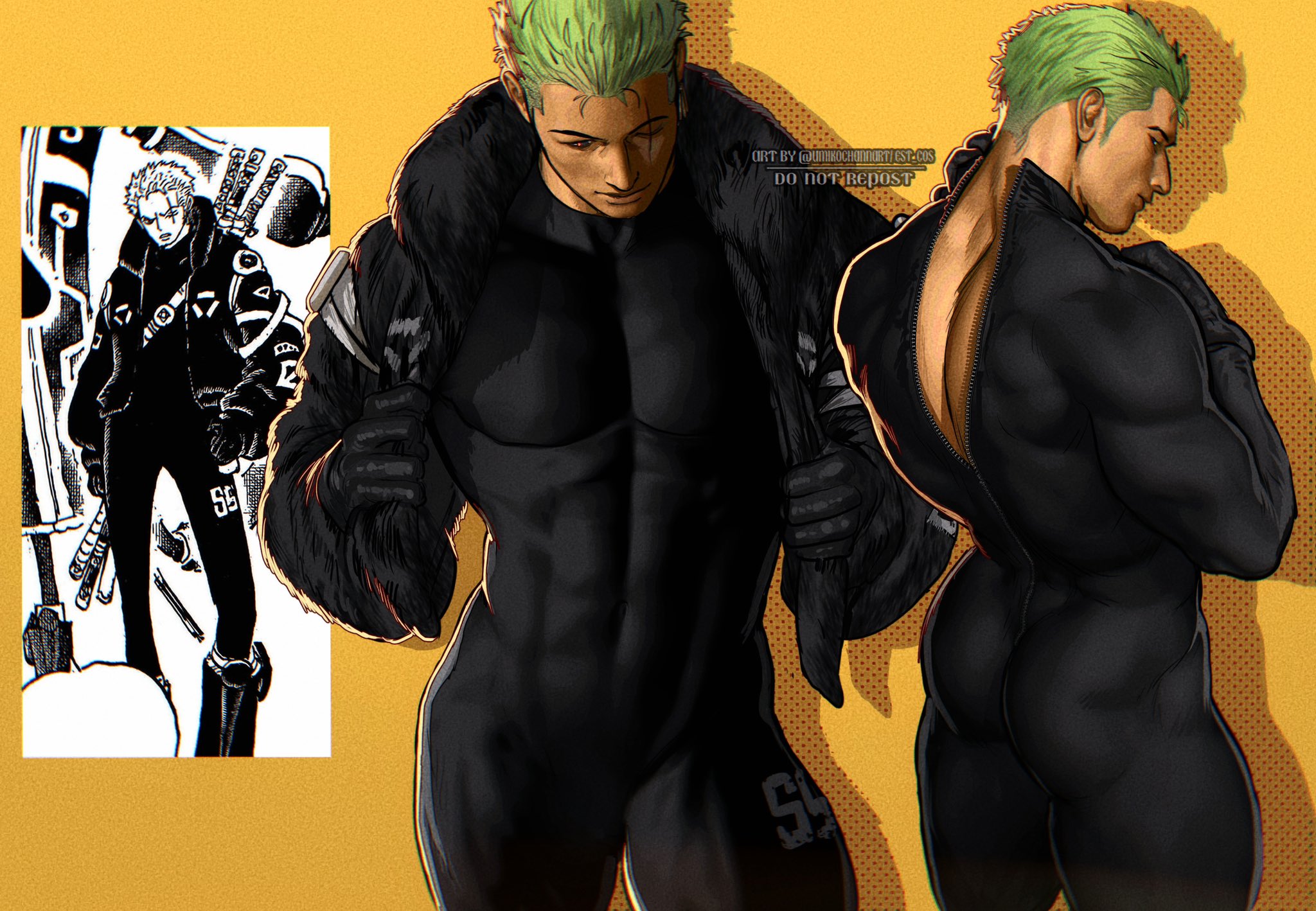 The Big ImageBoard (TBIB) - 1boy ass back bara black bodysuit black gloves black jacket bodysuit ...