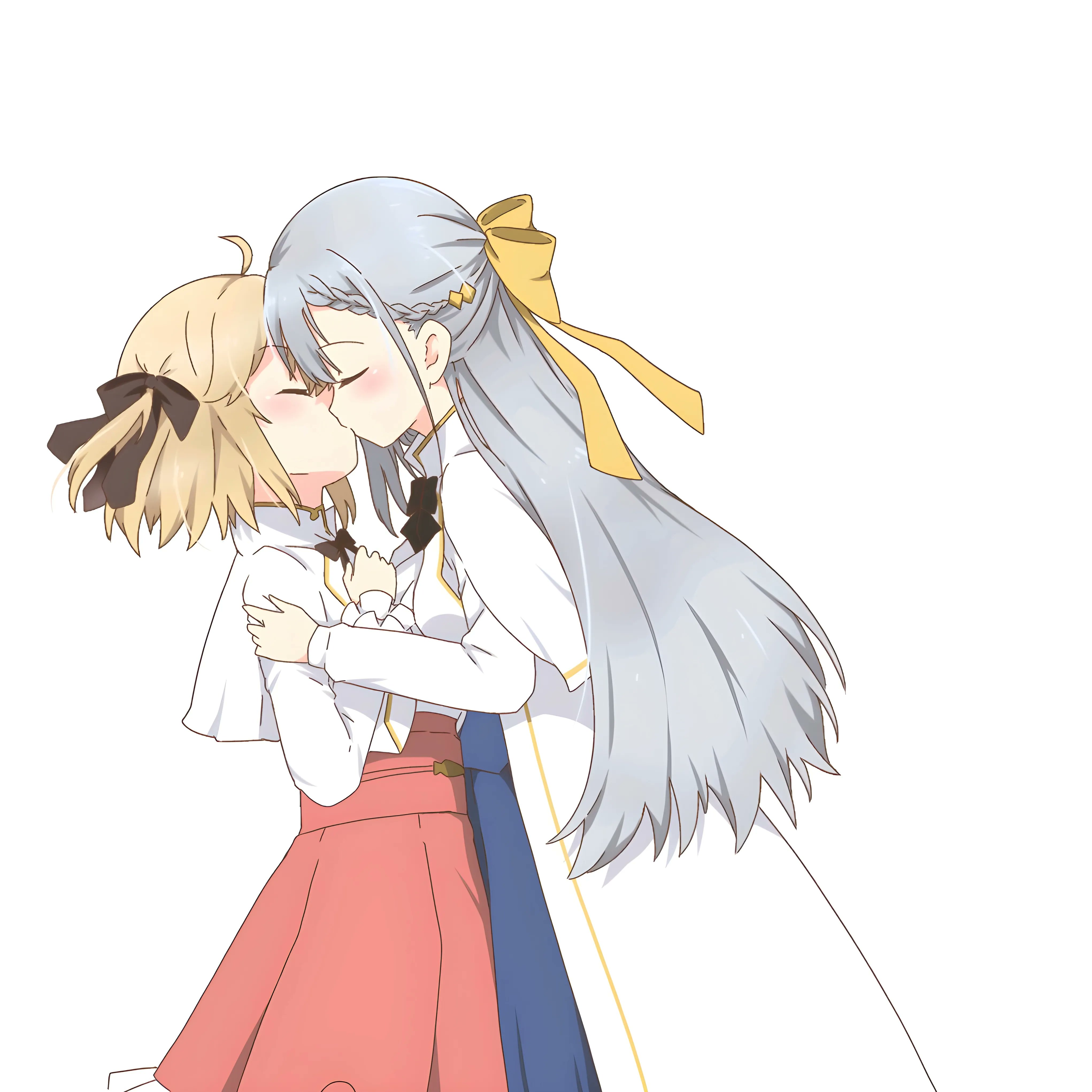 The Big ImageBoard (TBIB) - 2girls absurdres ahoge anisphia wynn palettia arm grab bangs black ...