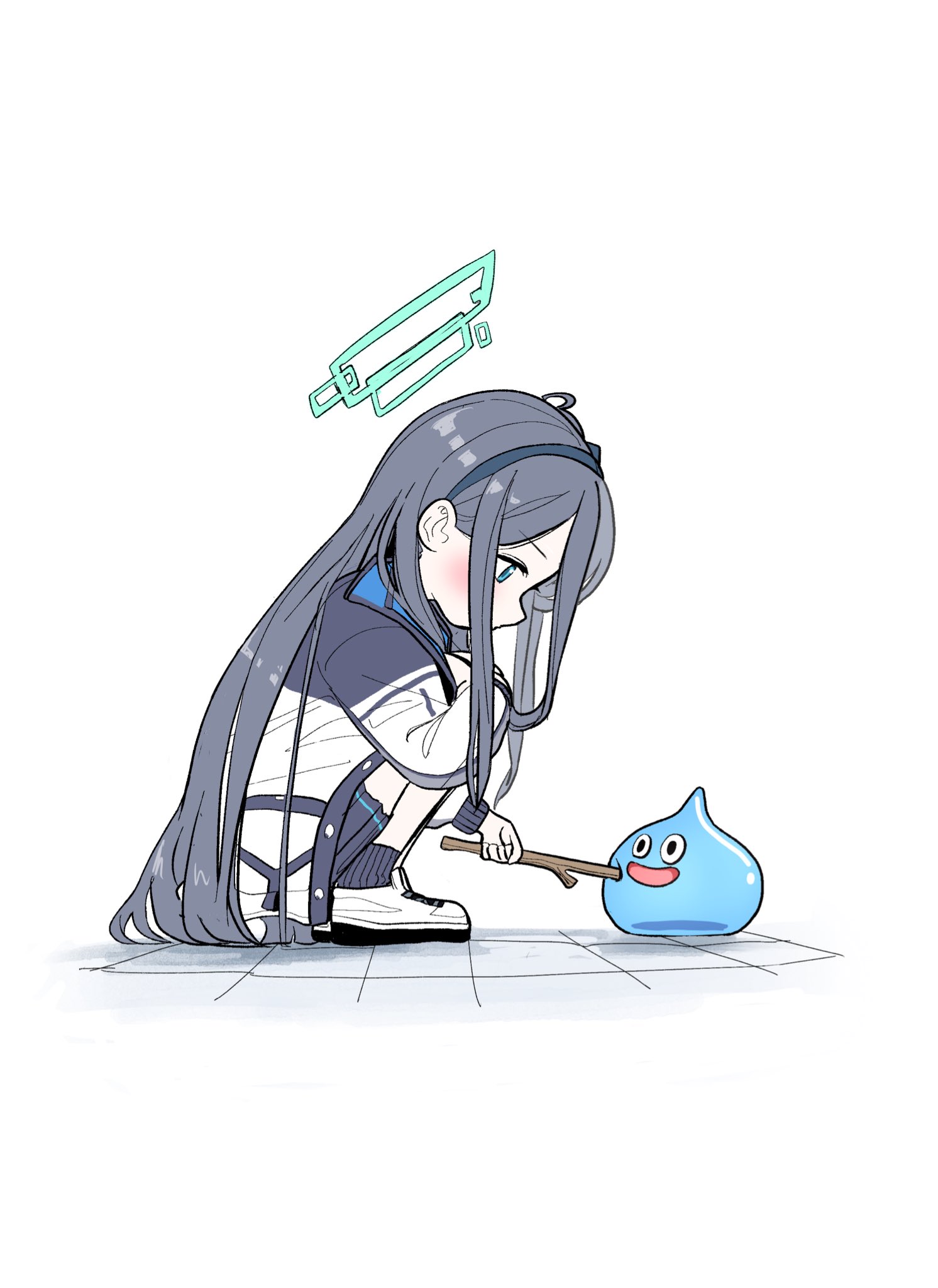 The Big ImageBoard (TBIB) - 1girl absurdly long hair aris (blue archive) black hair black skirt ...