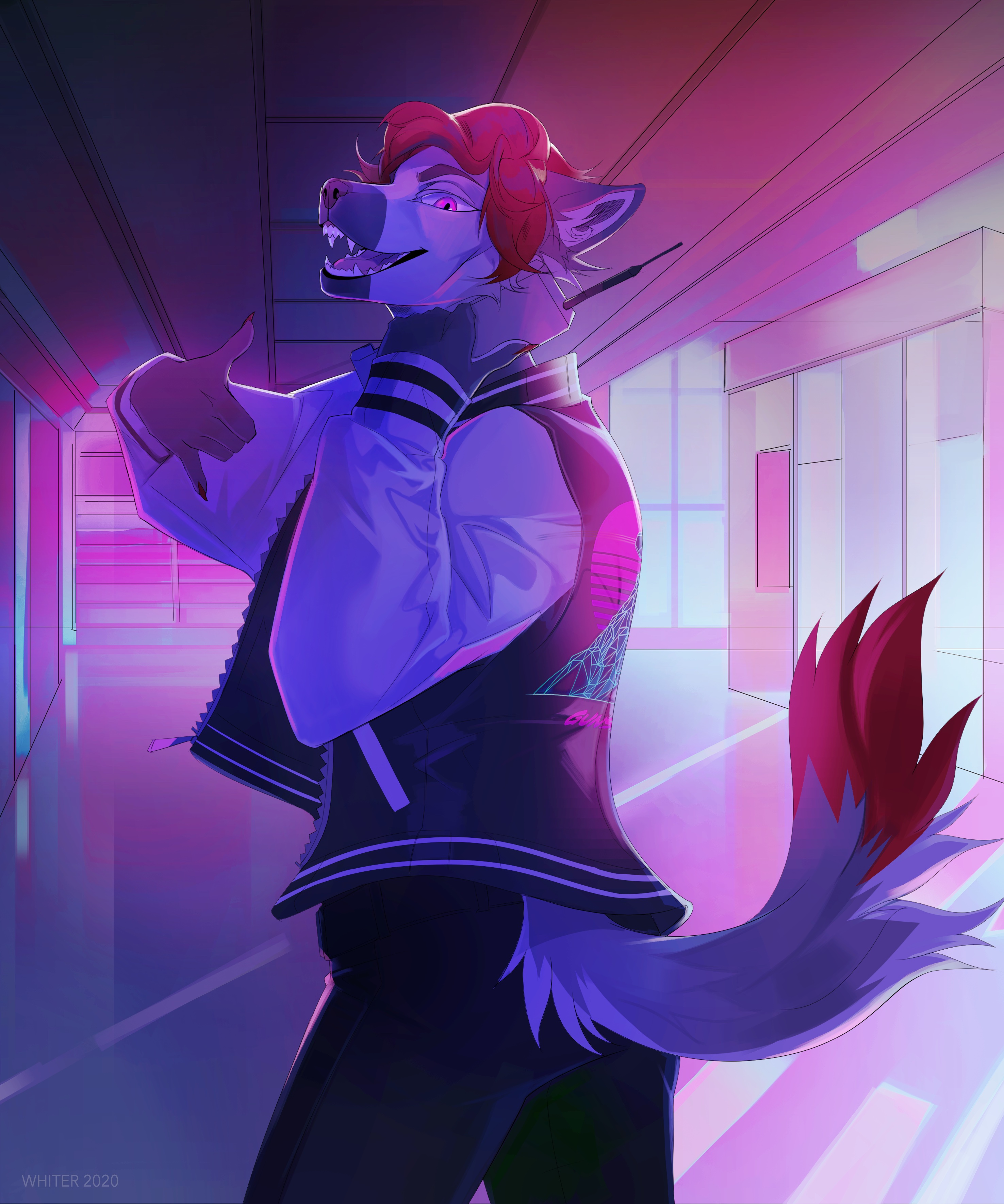 The Big ImageBoard (TBIB) - absurd res anthro black bottomwear black clothing black jacket black ...