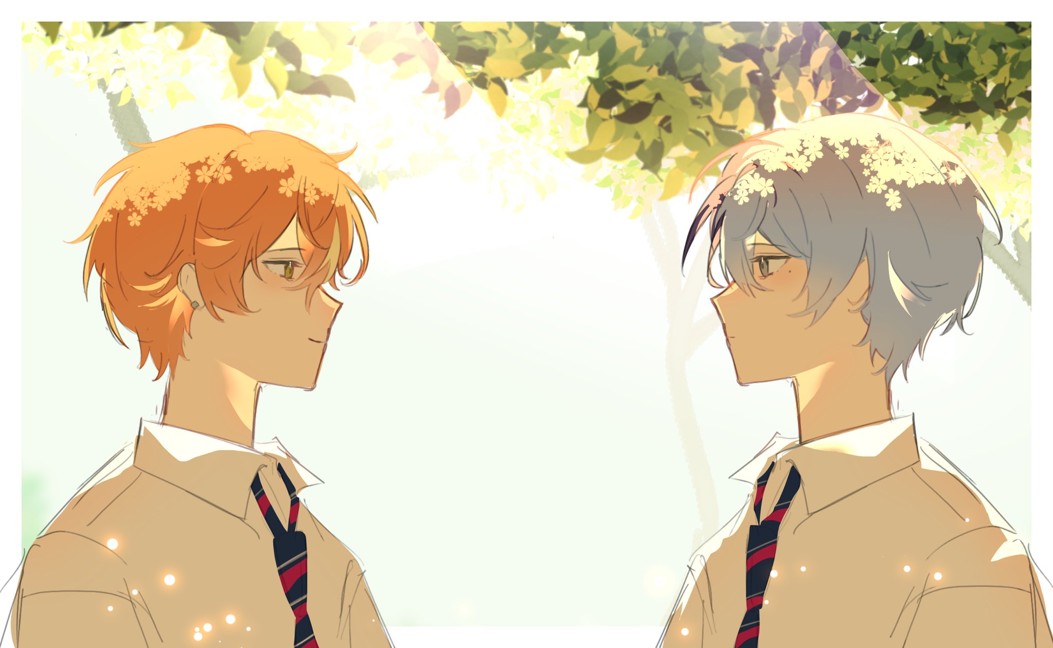 The Big ImageBoard (TBIB) - 2boys aoyagi touya blonde hair blue eyes blue hair closed mouth ...