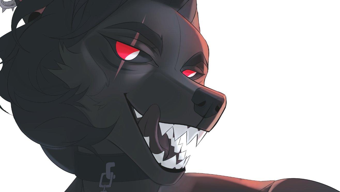 The Big ImageBoard (TBIB) - anthro black collar black eyebrows black hair black nose black ...