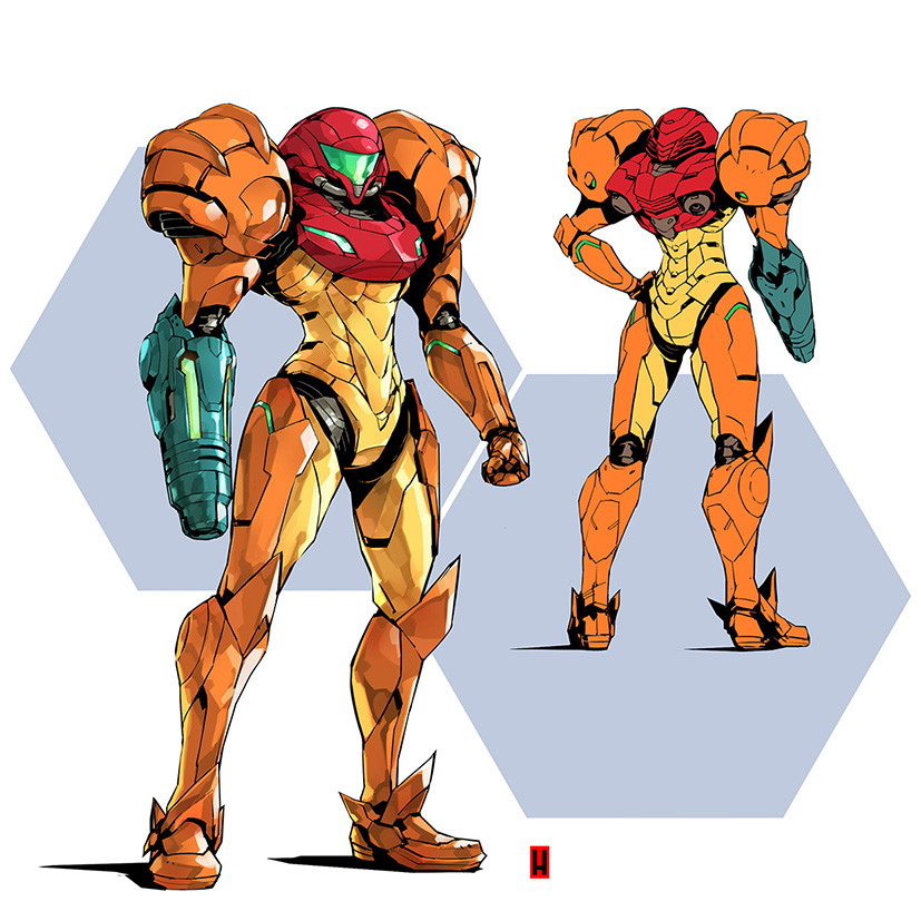 The Big ImageBoard (TBIB) - 1girl armor artist logo full armor full body harymachinegun metroid ...
