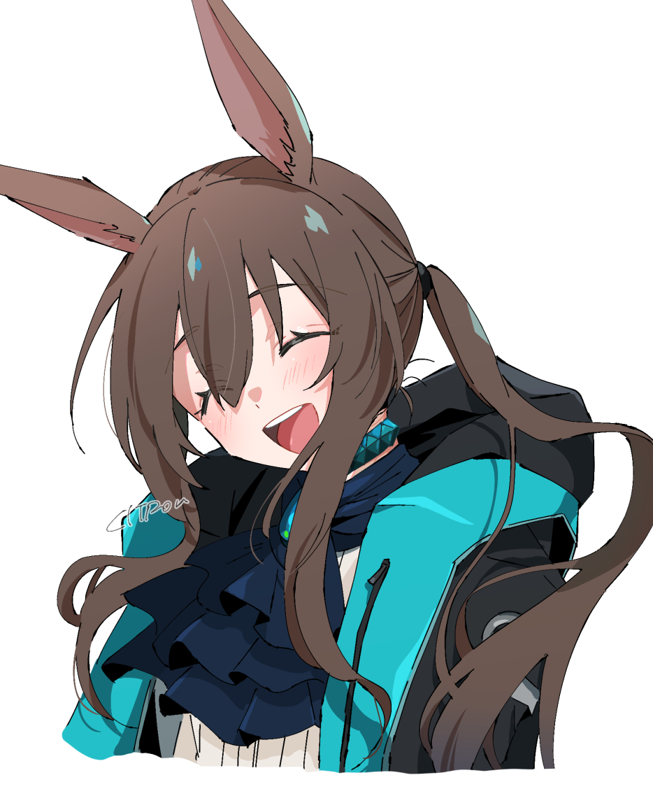 The Big ImageBoard (TBIB) - 1girl :d amiya (arknights) animal ears arknights artist name ascot ...
