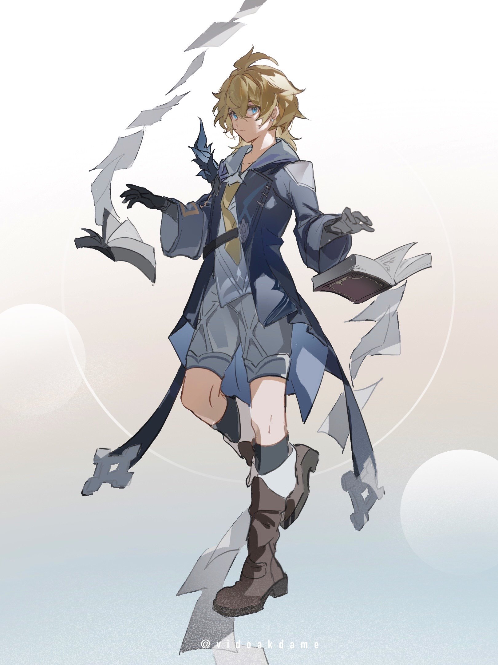 The Big ImageBoard (TBIB) - 1boy ahoge artist name blonde hair blue ...