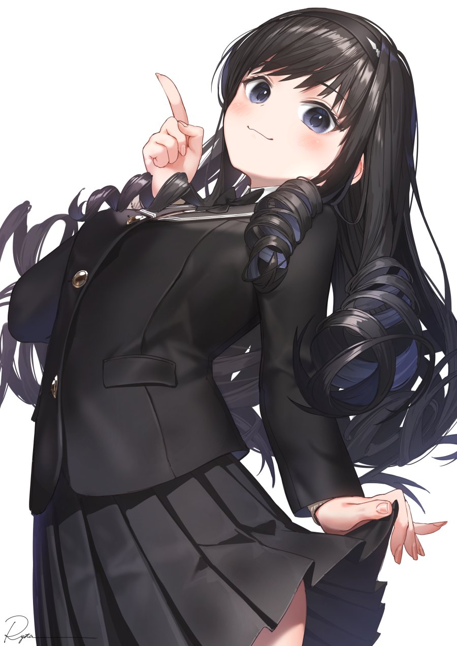 The Big ImageBoard (TBIB) - 1girl amagami black hair black hairband black jacket black skirt ...