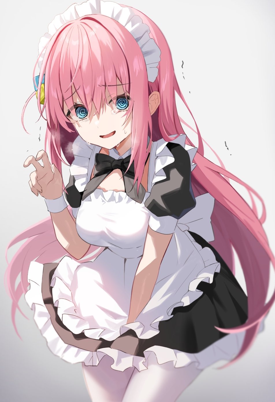 The Big ImageBoard (TBIB) - 1girl @ @ alternate costume apron bangs black bow black bowtie blue ...