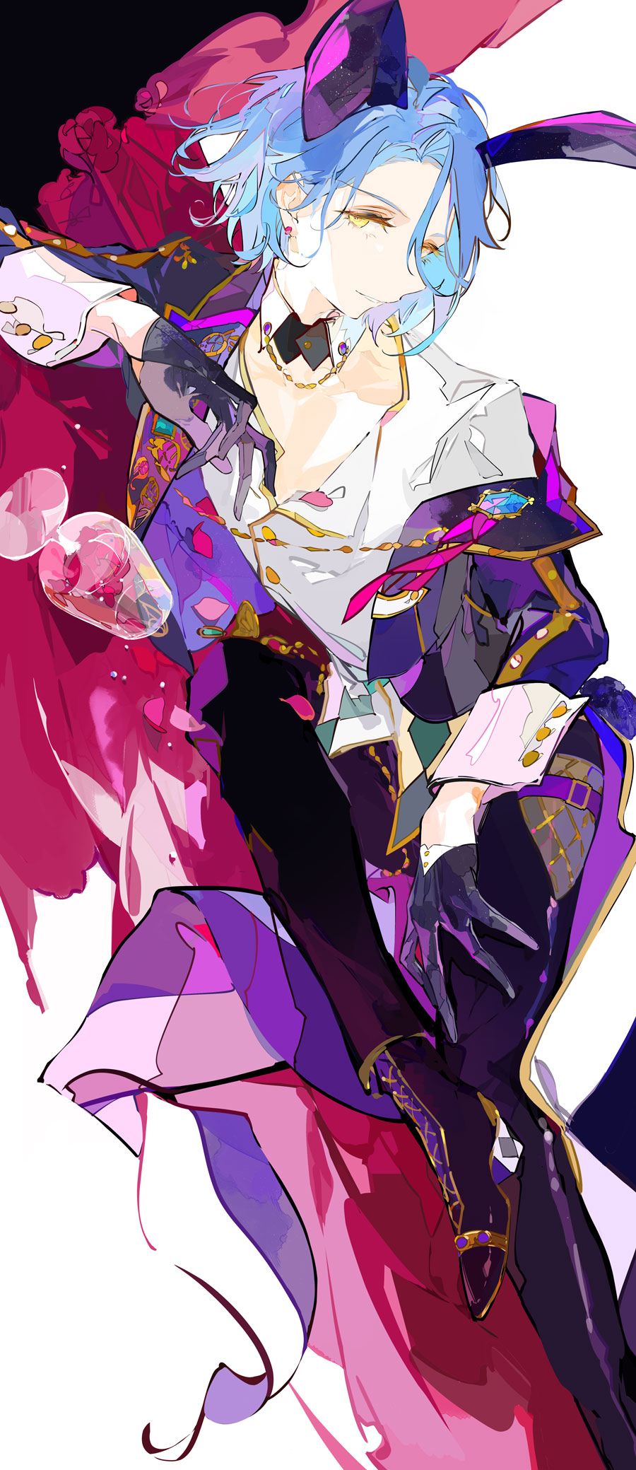 The Big ImageBoard (TBIB) - 1boy animal ears bishounen black gloves blue hair blue jacket ...