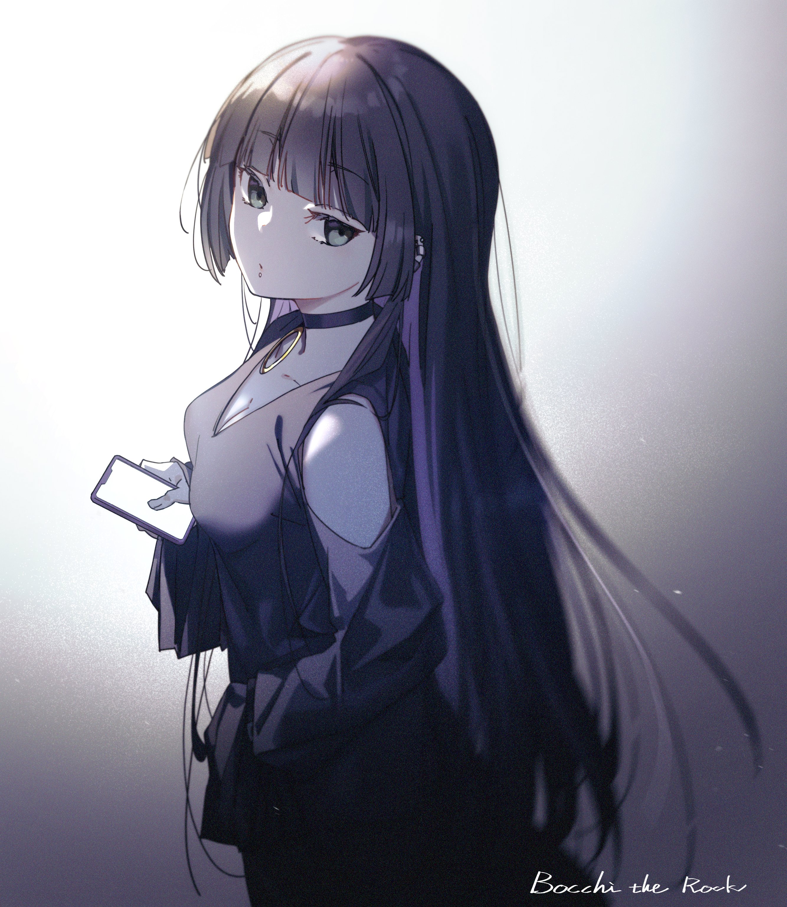 The Big ImageBoard (TBIB) - 1girl absurdres bangs black choker black dress black hair blunt ...