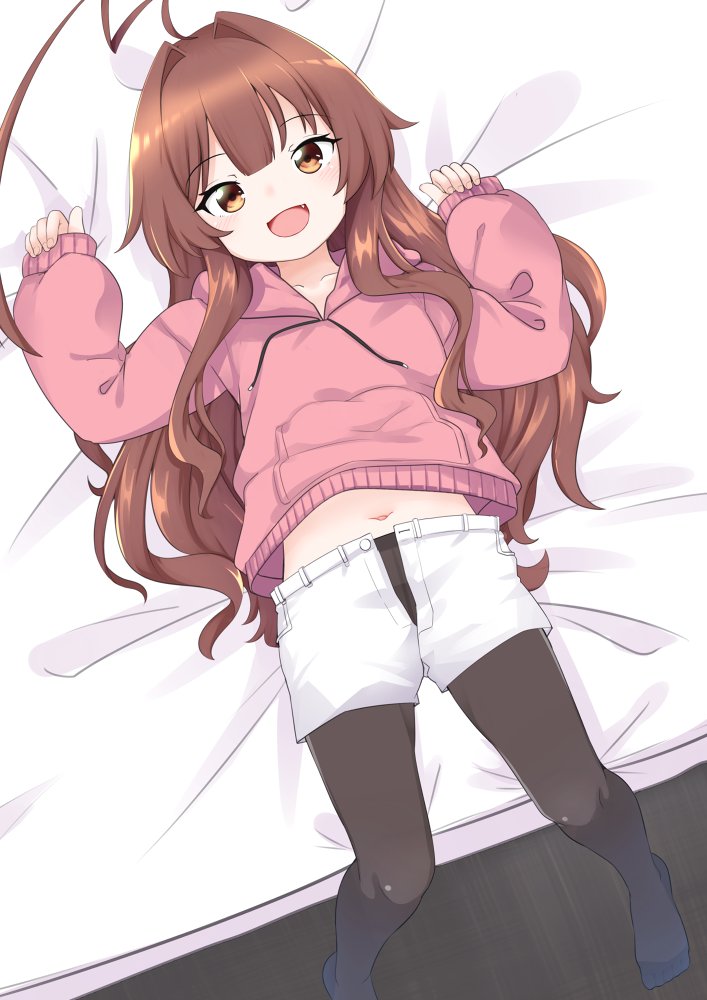 The Big Imageboard Tbib 1girl Ahoge Bad Id Bad Twitter Id Bed Black