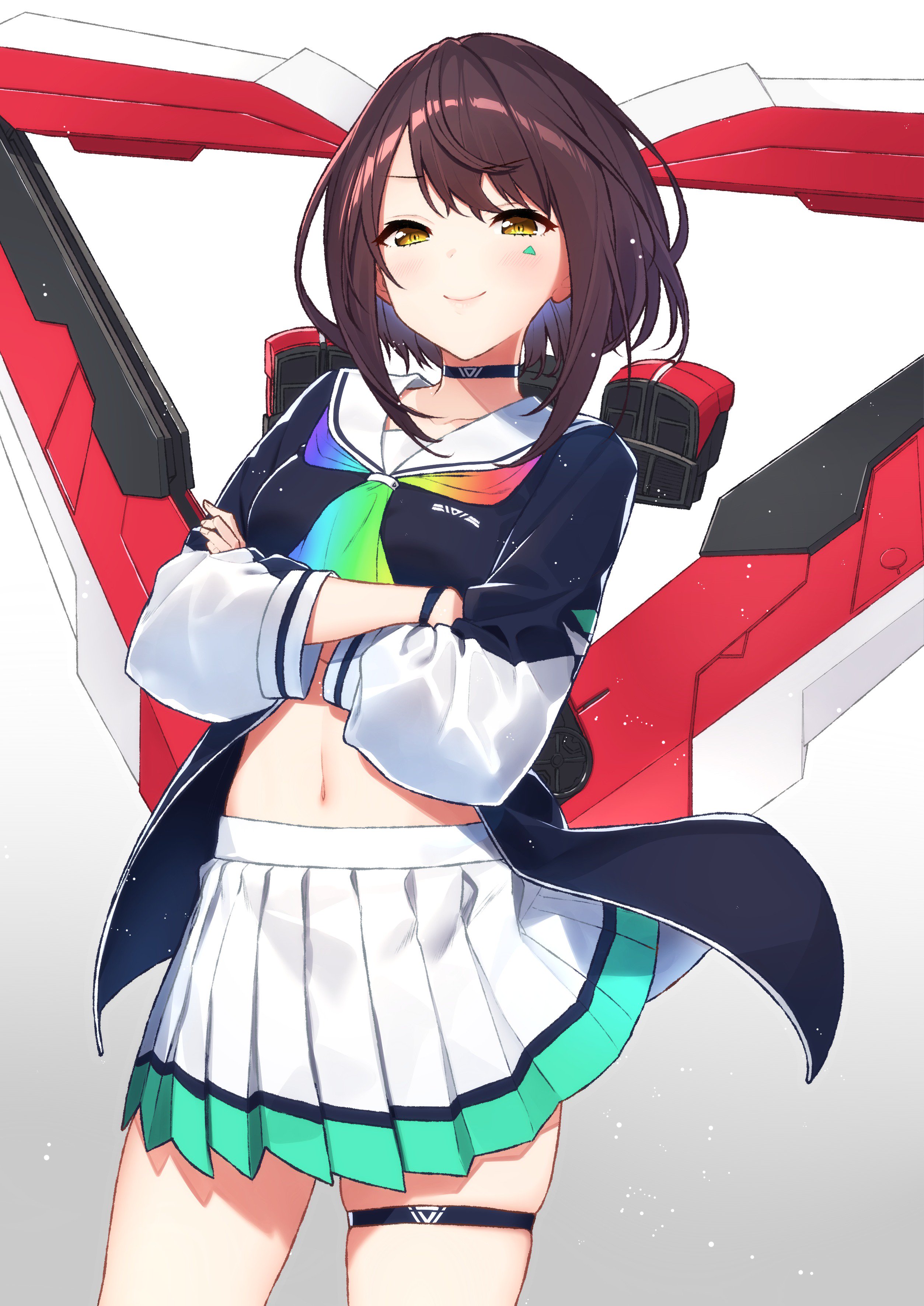 The Big ImageBoard (TBIB) - 1girl absurdres baffu bangs black choker black hair blue jacket ...