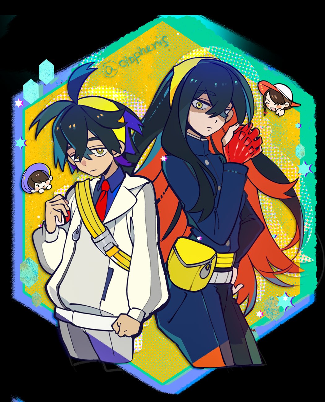 The Big ImageBoard (TBIB) - 1boy 1girl black hair bright pupils brother and sister carmine ...