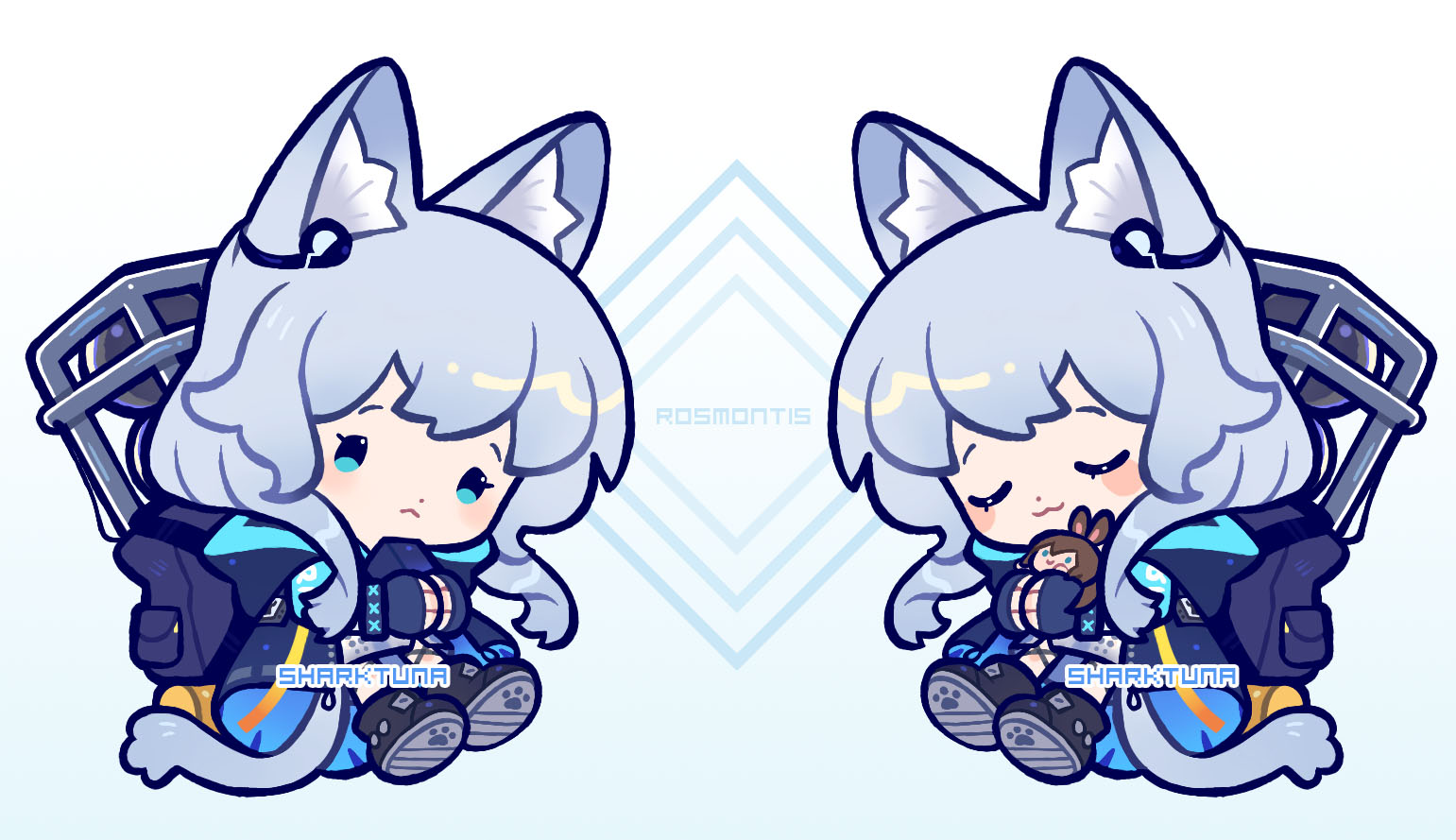 The Big ImageBoard (TBIB) - 1girl amiya (arknights) animal ear fluff animal ears aqua background ...