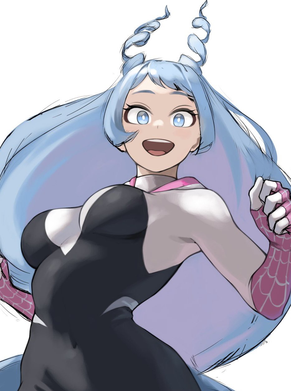 The Big ImageBoard (TBIB) - 1girl :d alternate costume black bodysuit blue eyes blue hair ...