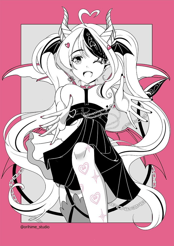The Big Imageboard Tbib 1girl Ahoge Black Hair Black Nails Black