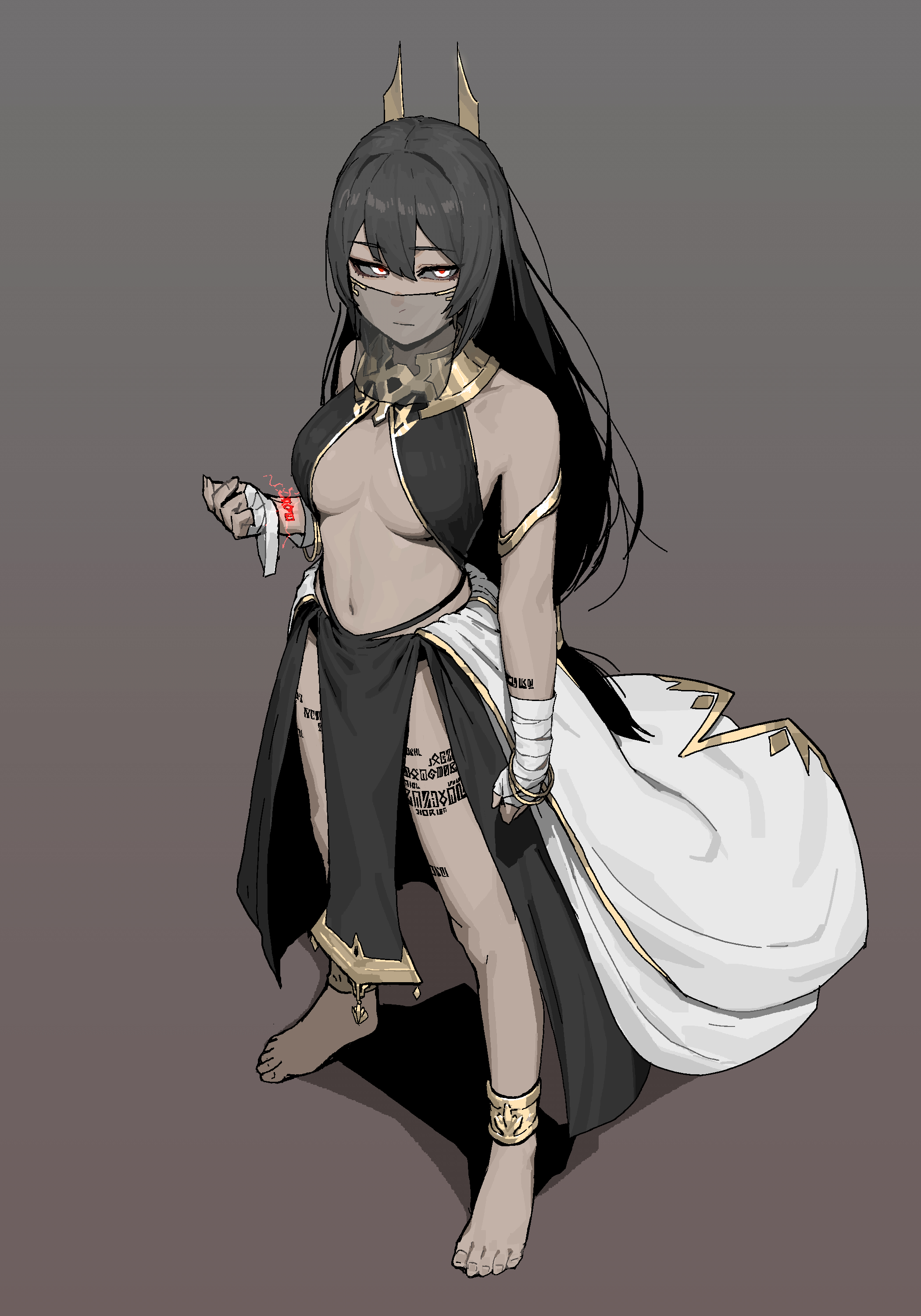 The Big ImageBoard (TBIB) - 1girl absurdres anklet arm tattoo bandaged arm bandages barefoot ...