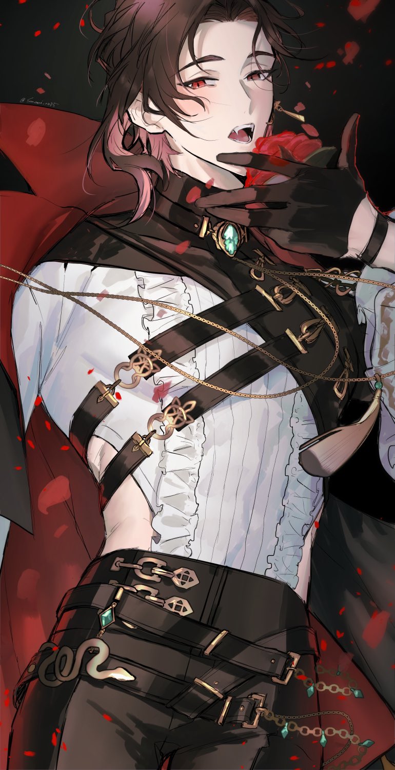 The Big ImageBoard (TBIB) - belt black background black cape black gloves black hair black pants ...